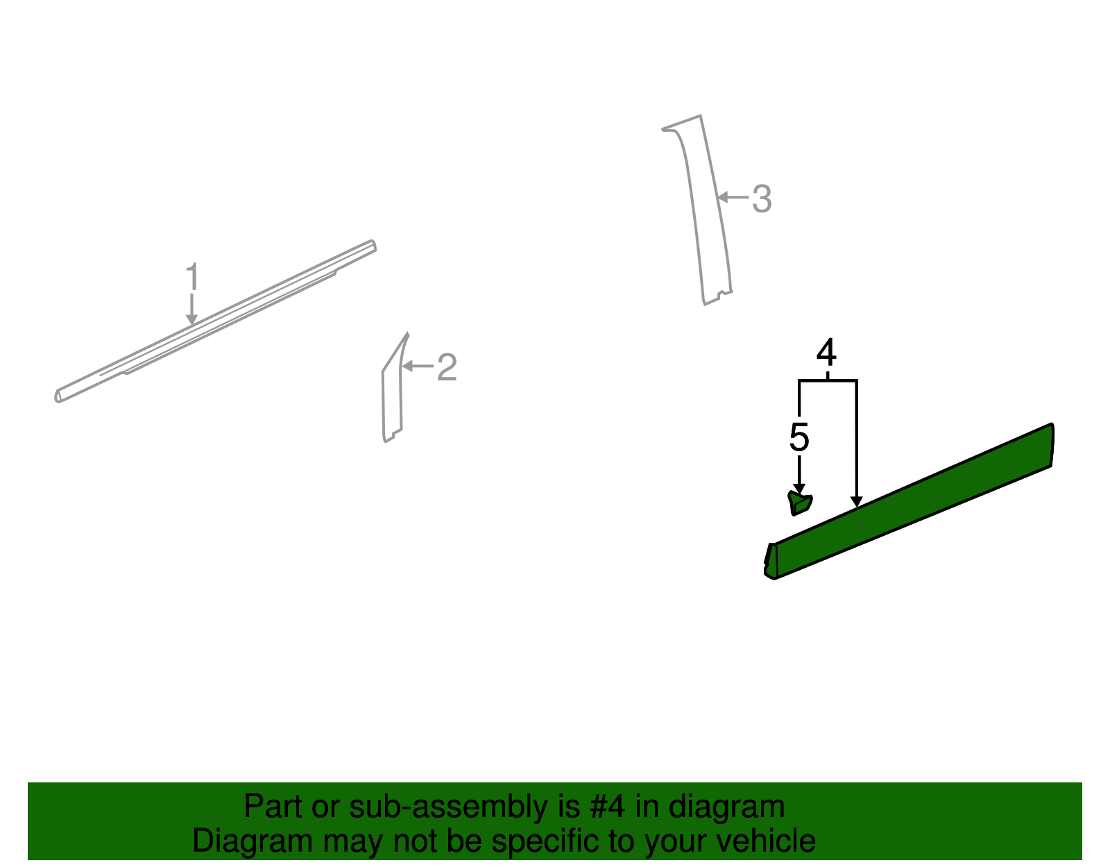 2013-2022 Buick Encore Primed Front Driver Side Door Lower Molding ...