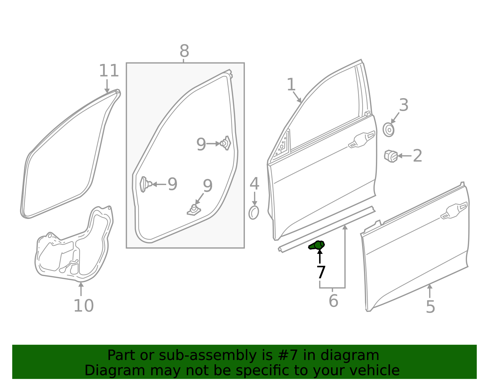 91561-T5A-003 - Clip Door Seal (Lower) | Genuine Honda Parts