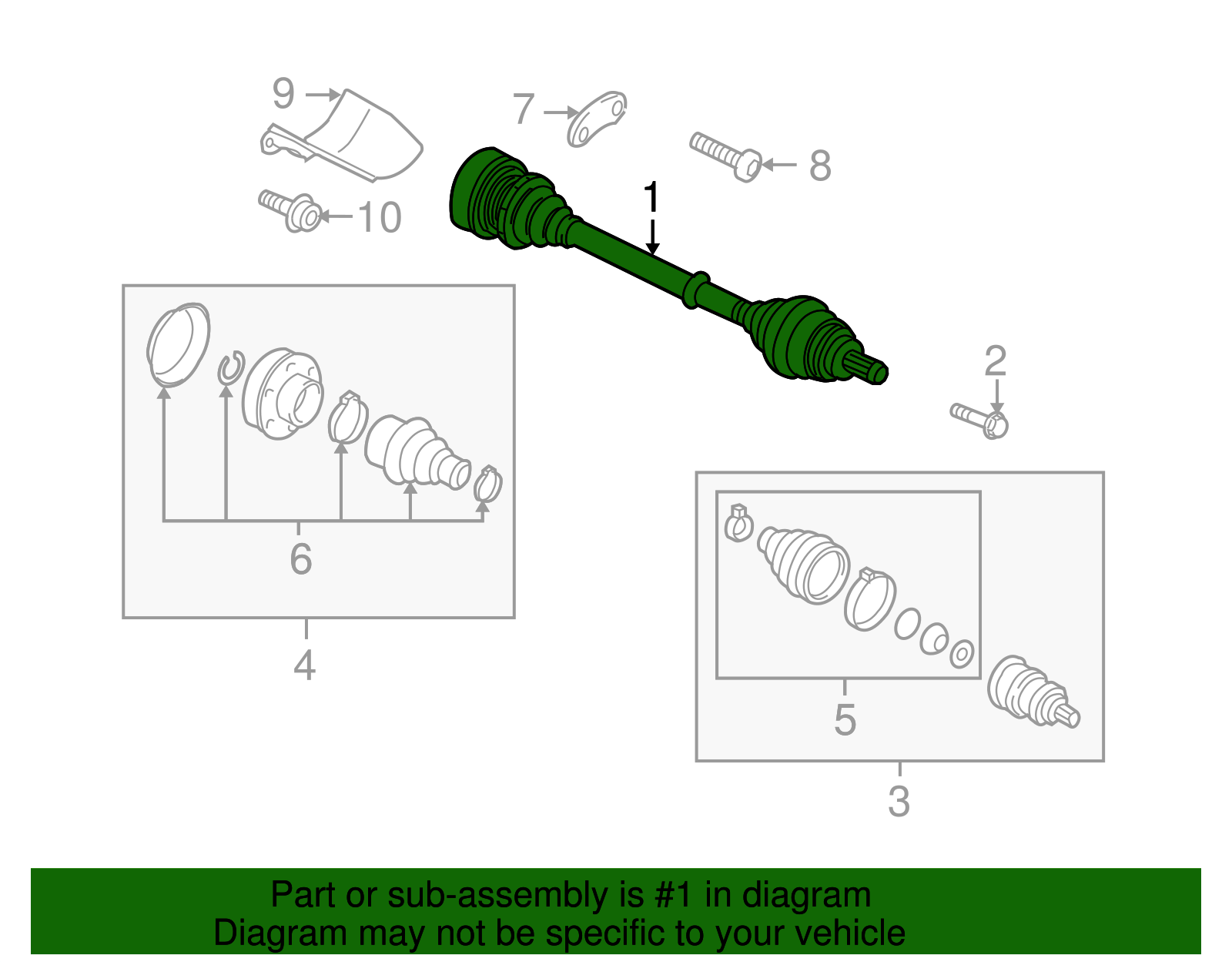 1K0-407-272-RR - Volkswagen Axle Assembly 2009-2015 Volkswagen Jetta ...