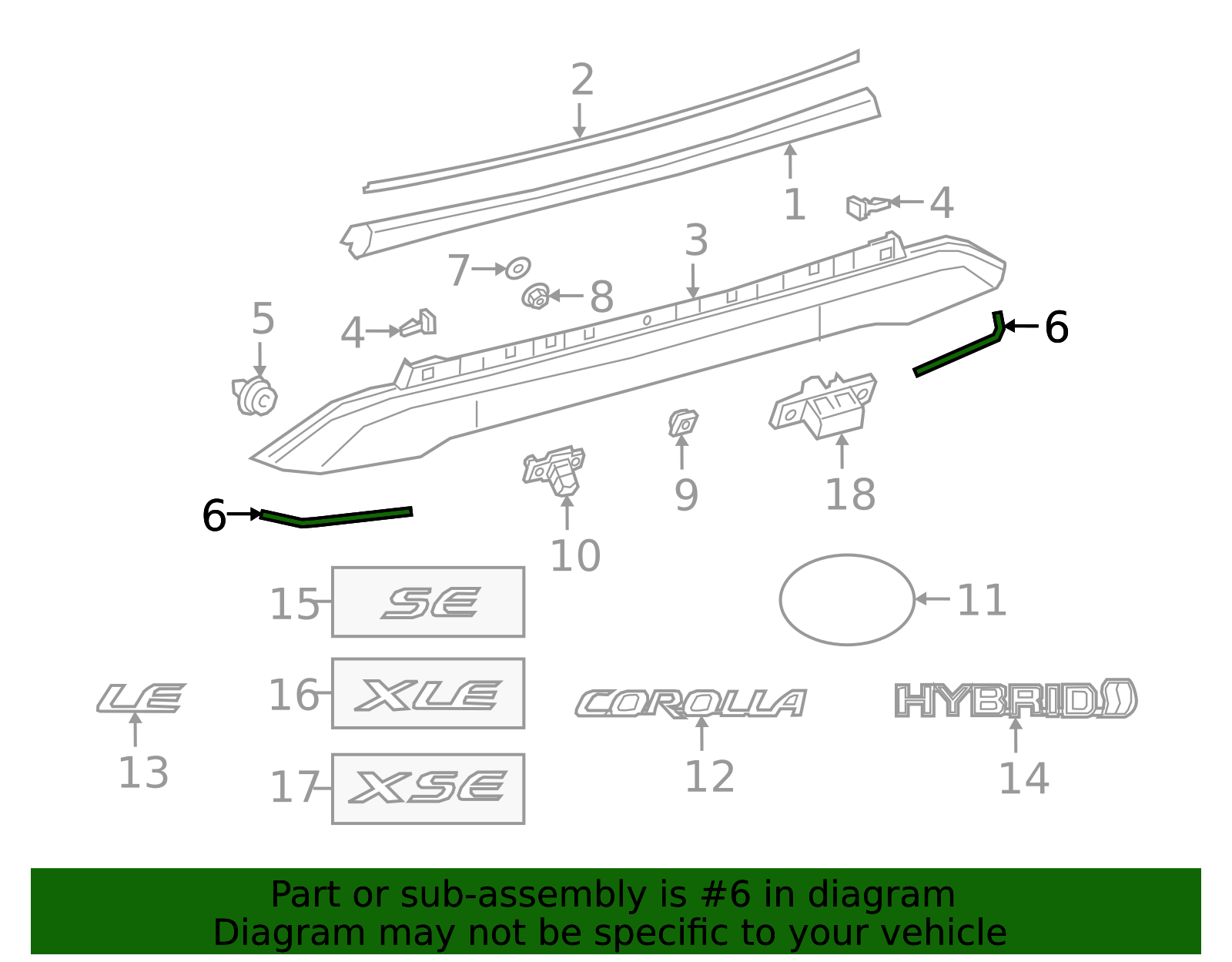 76825-02340 - Deck Lid Finish Panel Seal Longo Toyota Parts