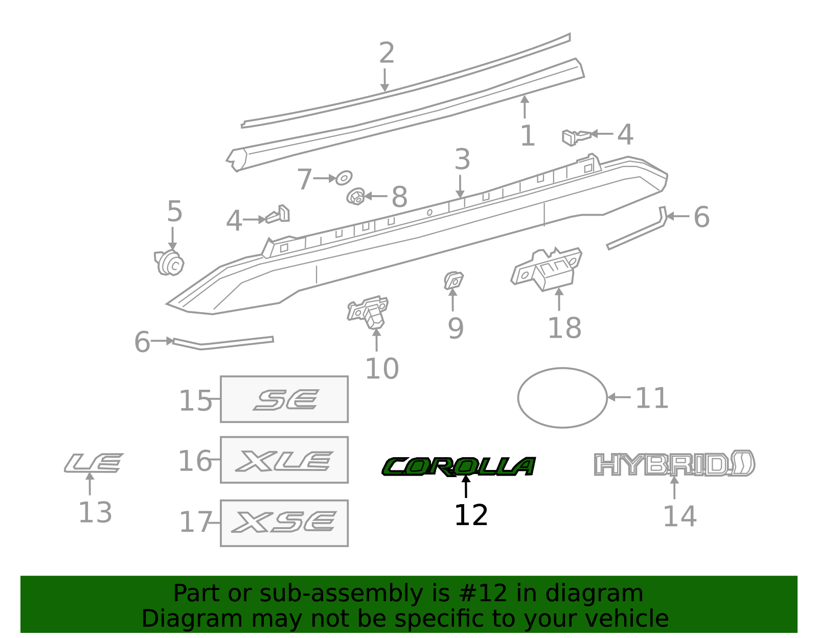 75442-02380 - Deck Lid Emblem 2020-2025 Toyota Corolla | Longo Toyota Parts