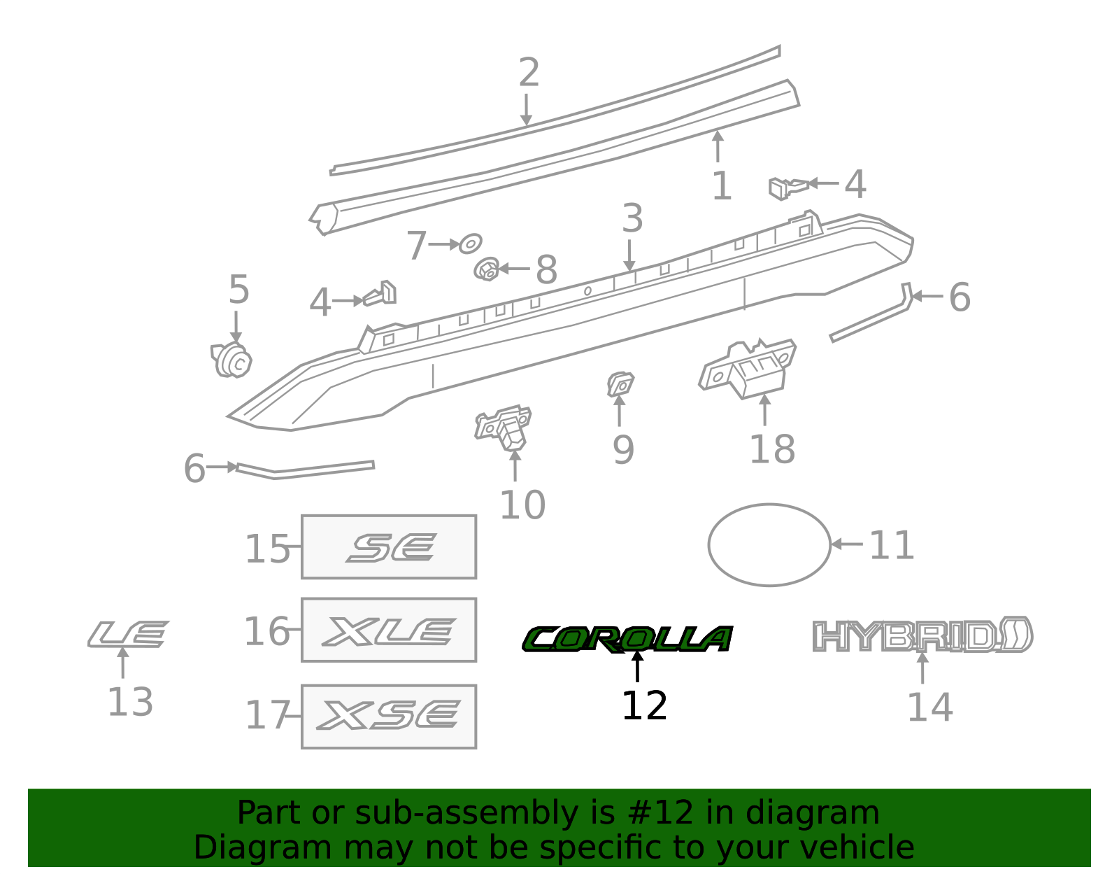 75442-02380 - Deck Lid Emblem Longo Toyota Parts
