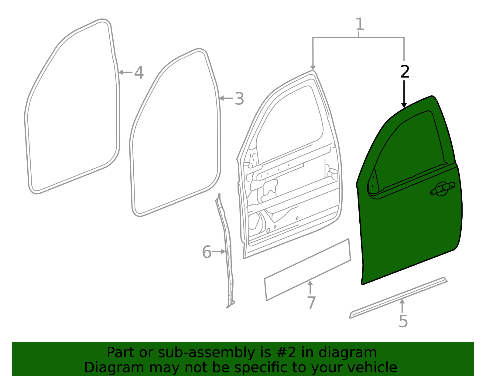2014-2019 GM Driver Side Front Door Outer Panel 23104632 GM ...