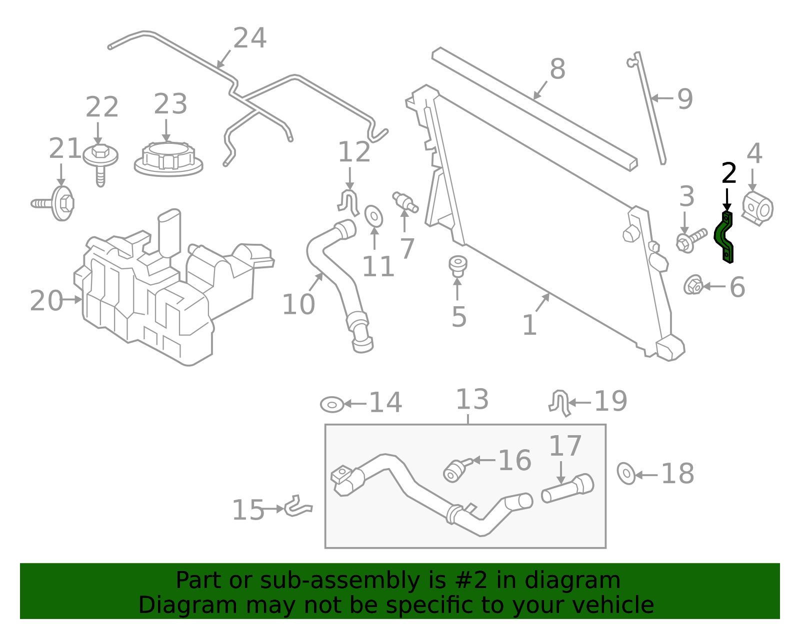 2020-2025 Ford Radiator Mount Bracket lc3z8a193b | TascaParts.com