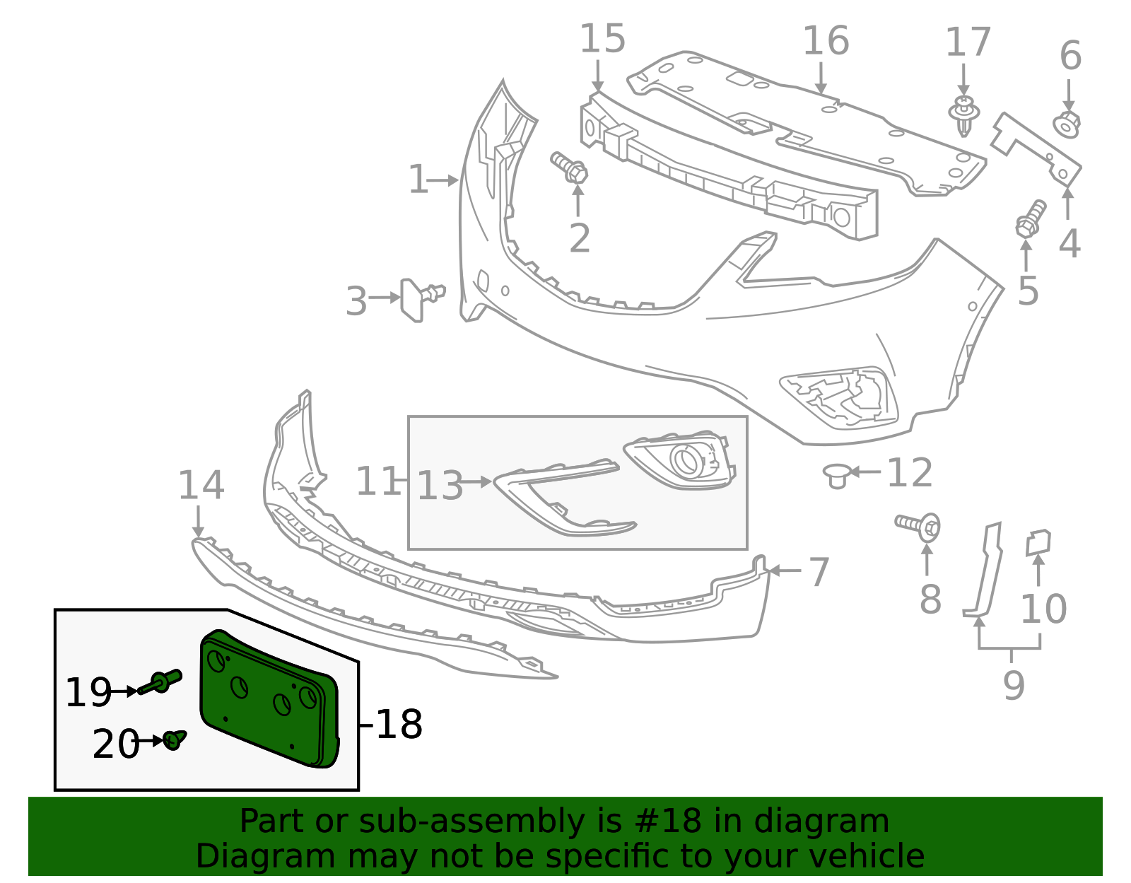 2019-2020 Buick Envision Front License Bracket Attachment Package ...