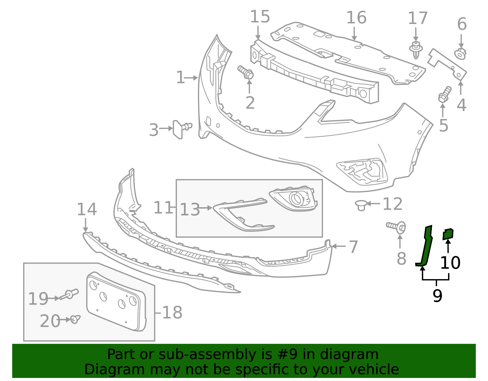 2016-2020 Buick Envision Front Driver Side Bumper Fascia Lower ...