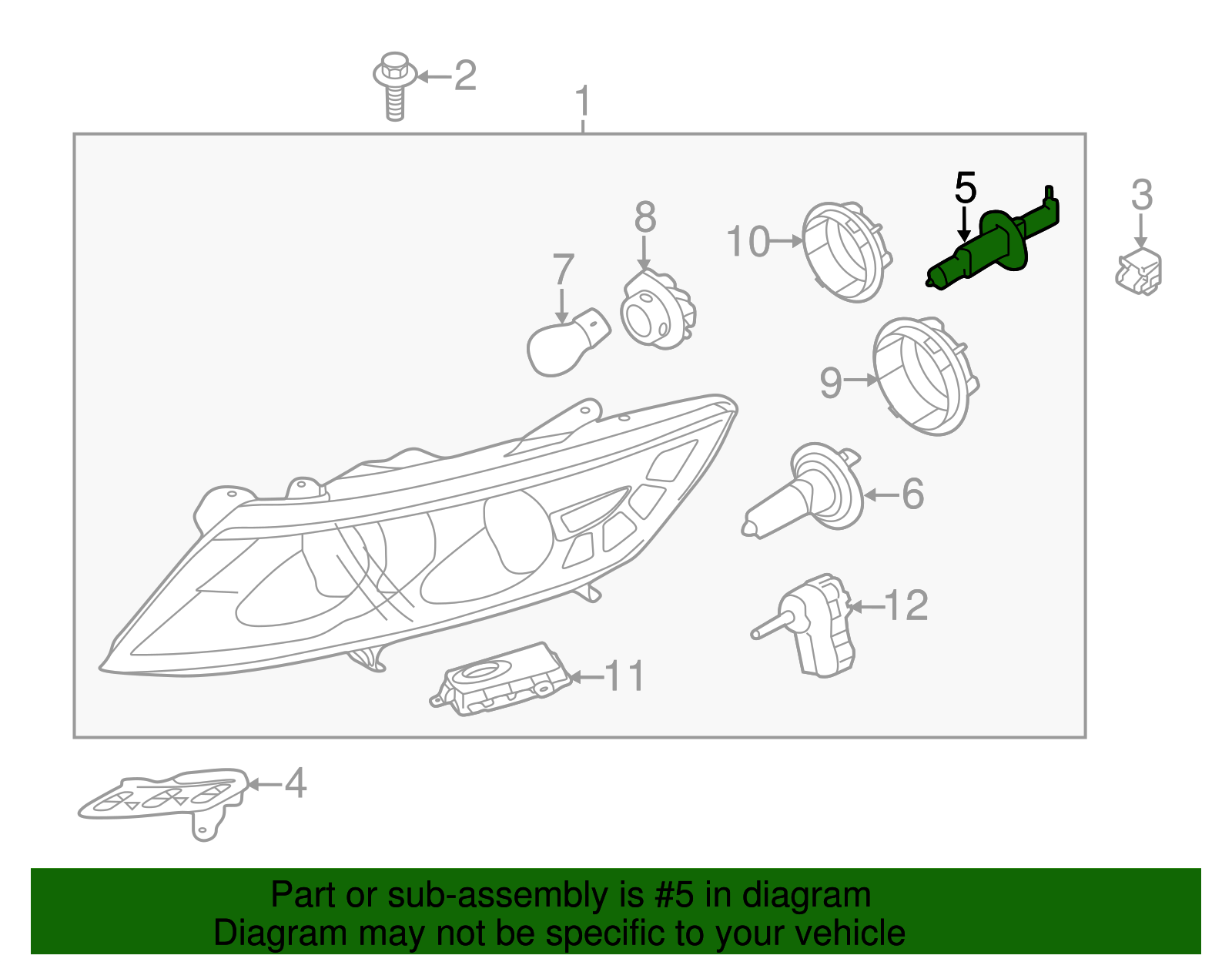 2011-2016 Kia Low Beam Bulb 18647-35006 | Kia Automotive Parts