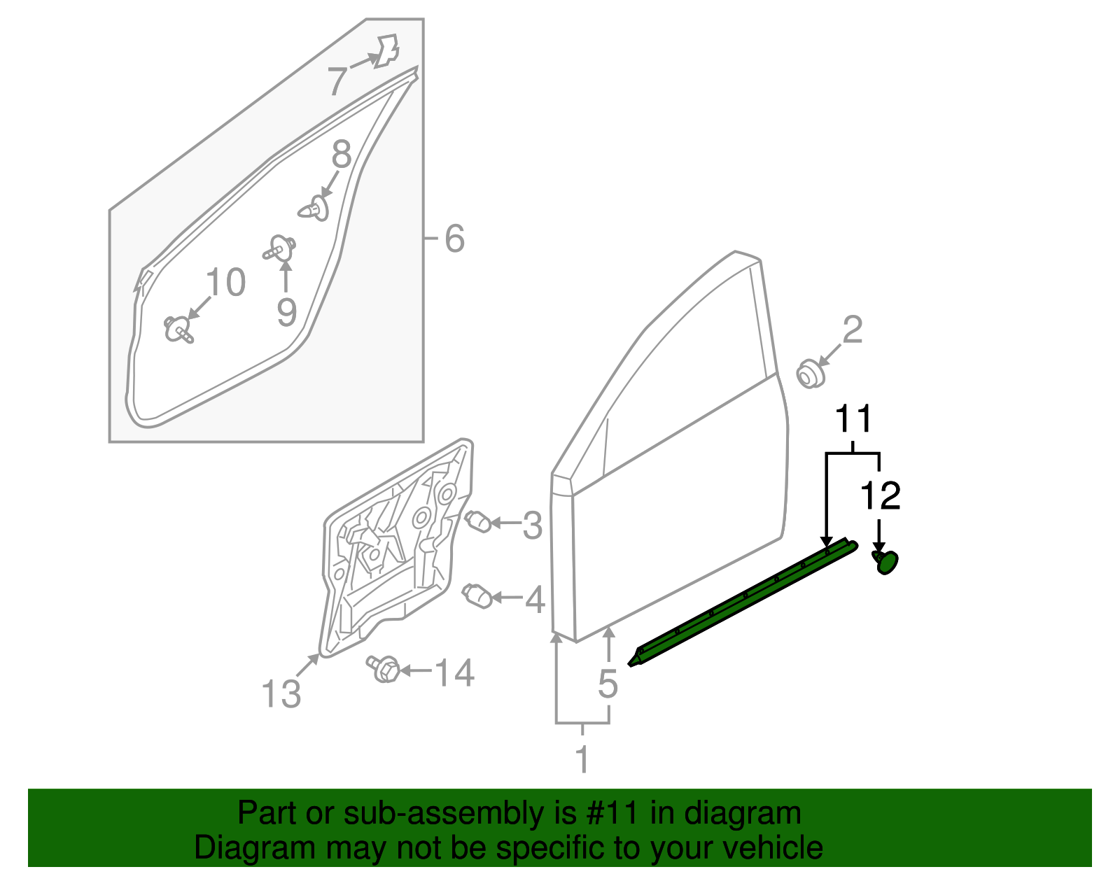 80876-JM70B - Lower Weather-Strip - 2008-2015 Nissan | Nissan OEM Parts ...