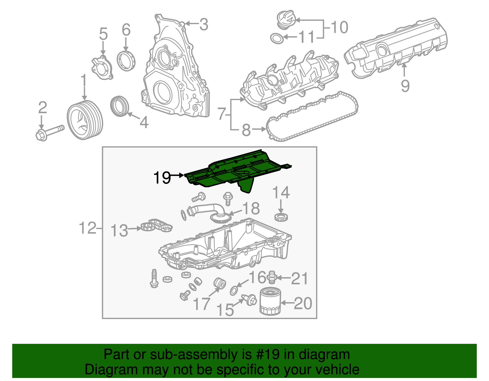 2014-2019 Chevrolet Corvette Engine Crankshaft Oil Deflector 12642306 ...
