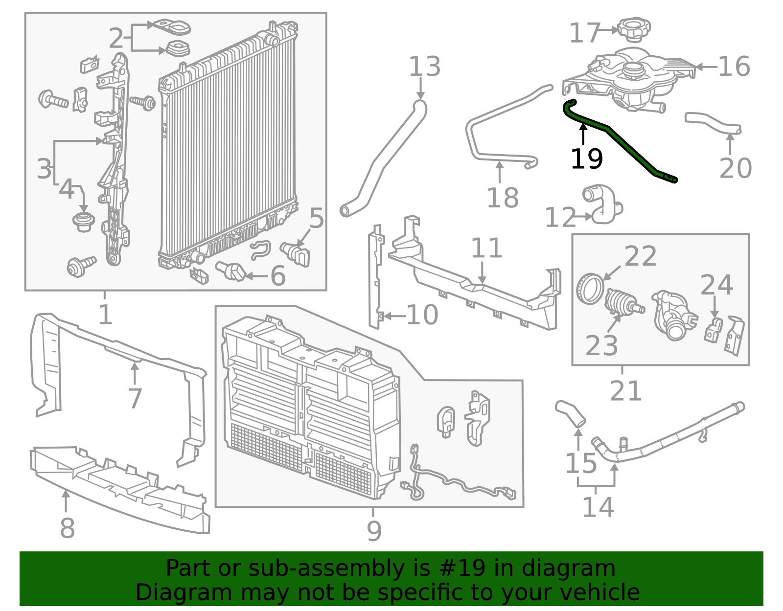 2015-2022 GM Coolant Recovery Reservoir Hose 84400327 GM ...