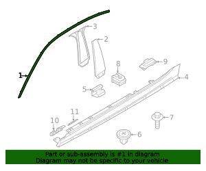 BMW Roof Drip Molding - Exterior Roof Trim - Part #51-33-7-483-153 ...