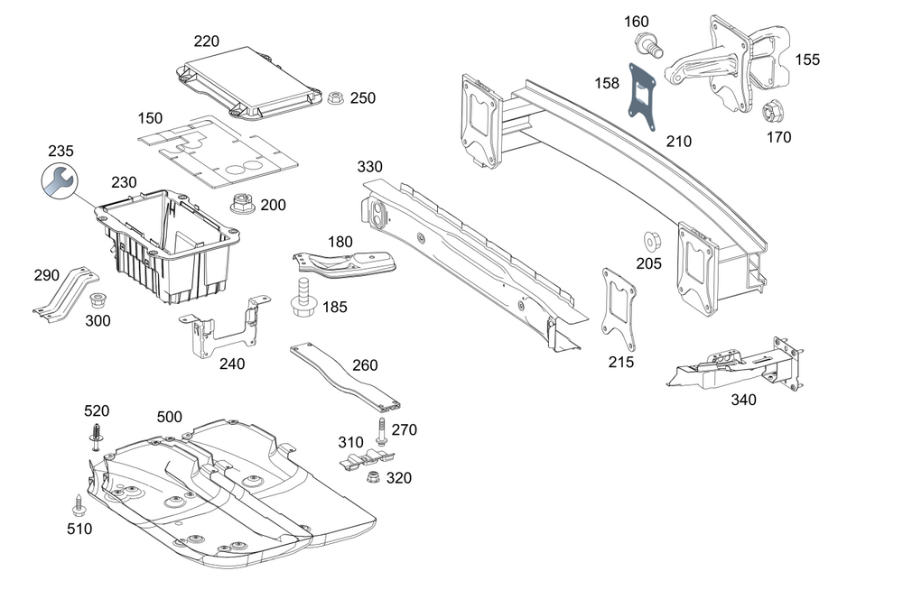 167-611-91-00 - Longitudinal Member 2020-2026 Mercedes-Benz | Mercedes ...