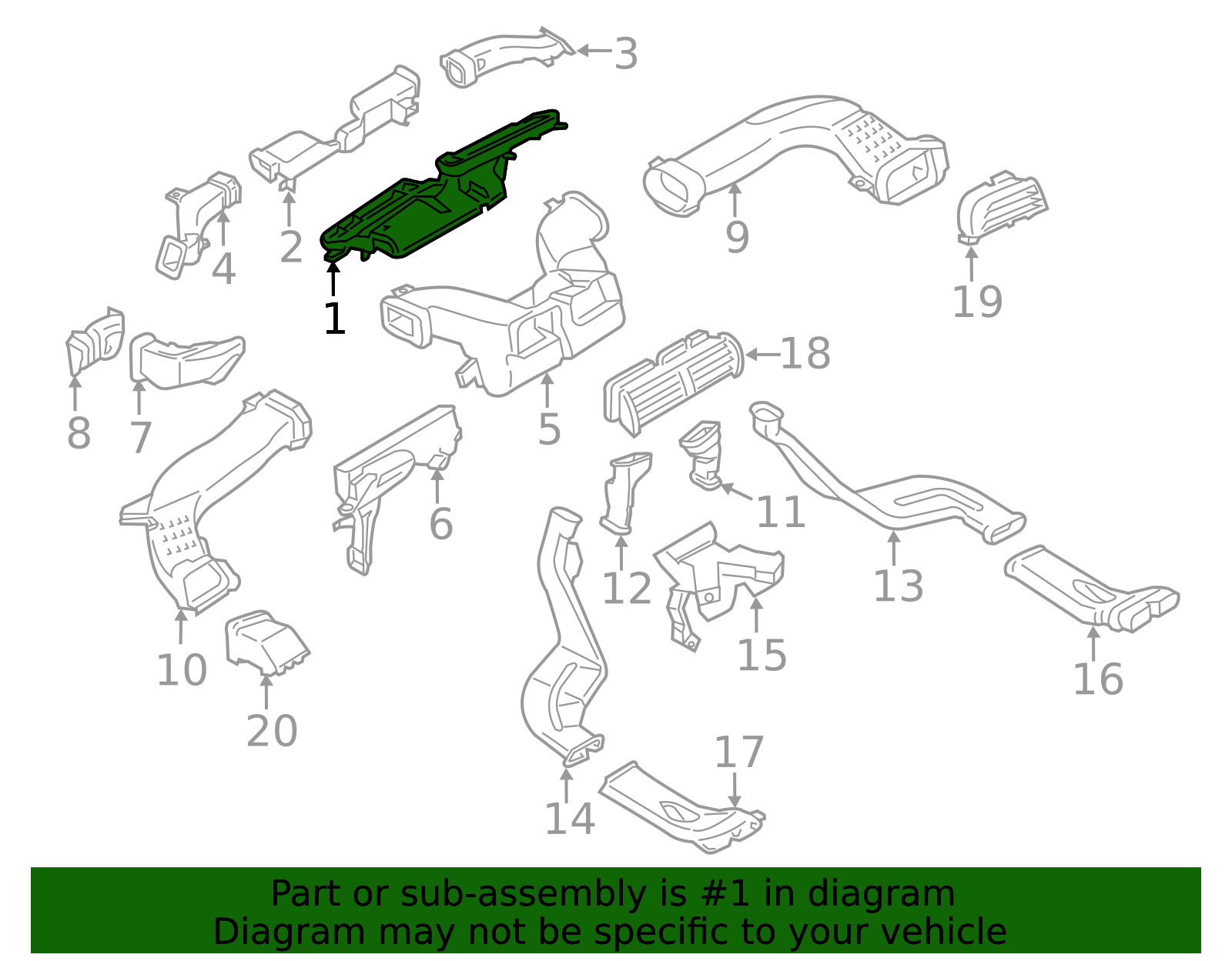 2013-2020 Ford | Defroster Vent | DS7Z-18490-C | Walls' Ford Parts