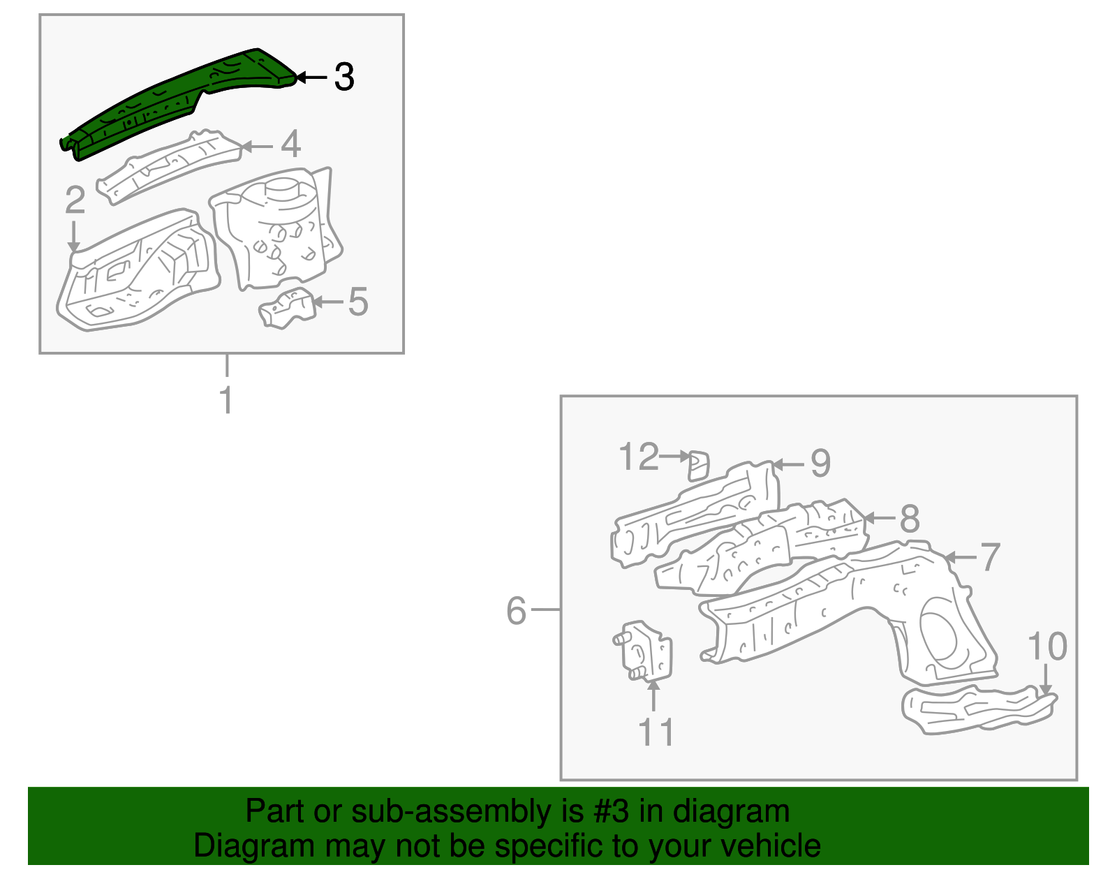 1993-2002 Toyota Corolla Upper Rail 53731-12150 | Toyota Parts Center