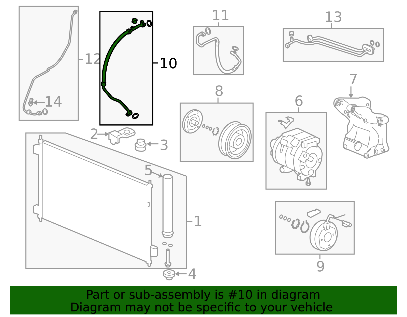 Honda A/C Suction Hose - OEM Cooling Line - Part #80311-T2G-A01 ...