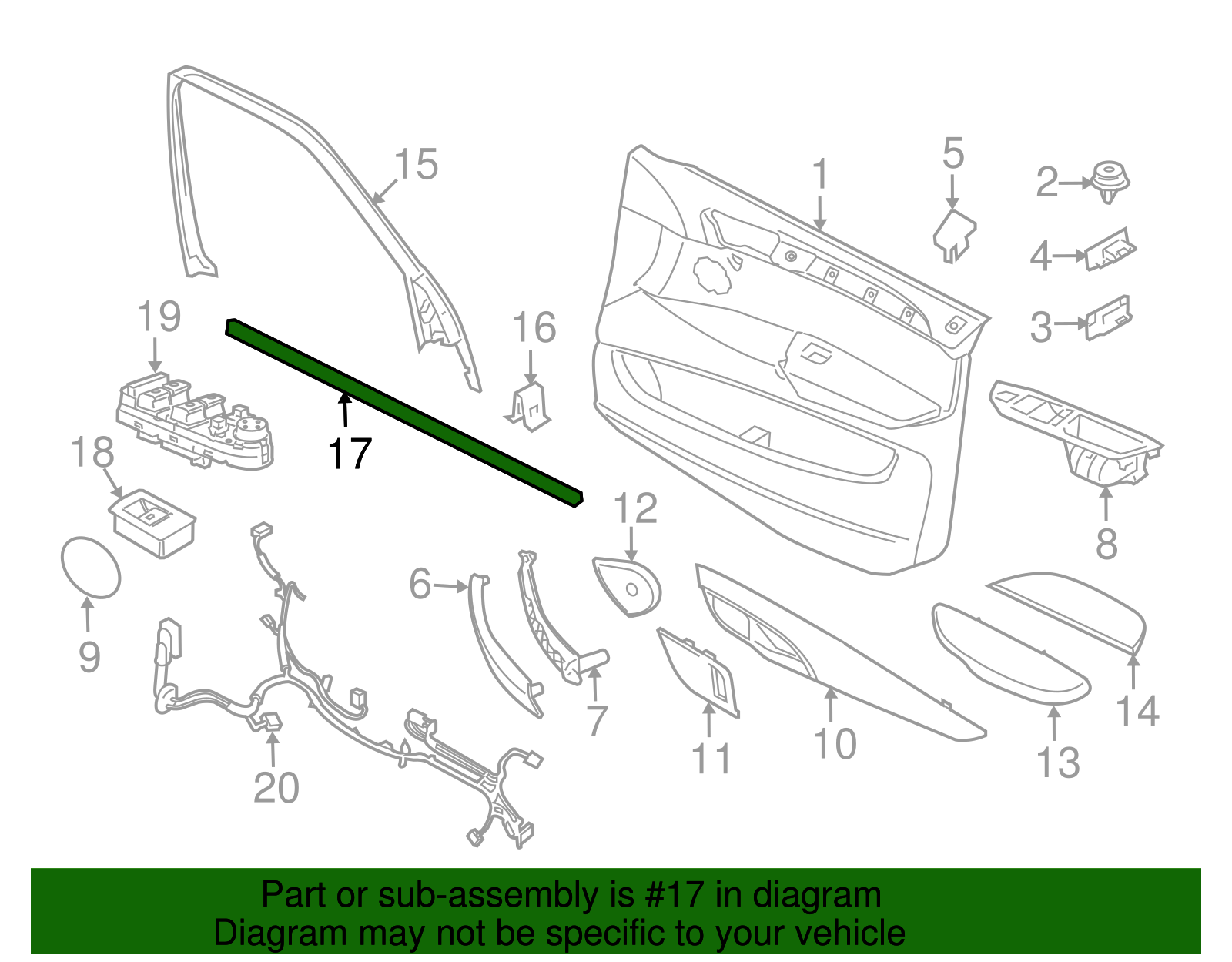 51337289628 - 2014-2018 BMW X5 Belt Weather-Strip (51-33-7-289-628 ...