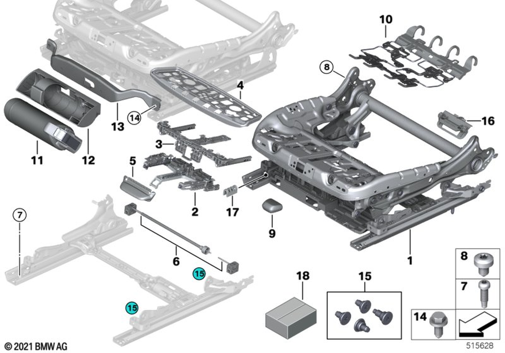 52107424507 - BMW Mechanism, Thigh Bolster, Lower Performance Auto Parts