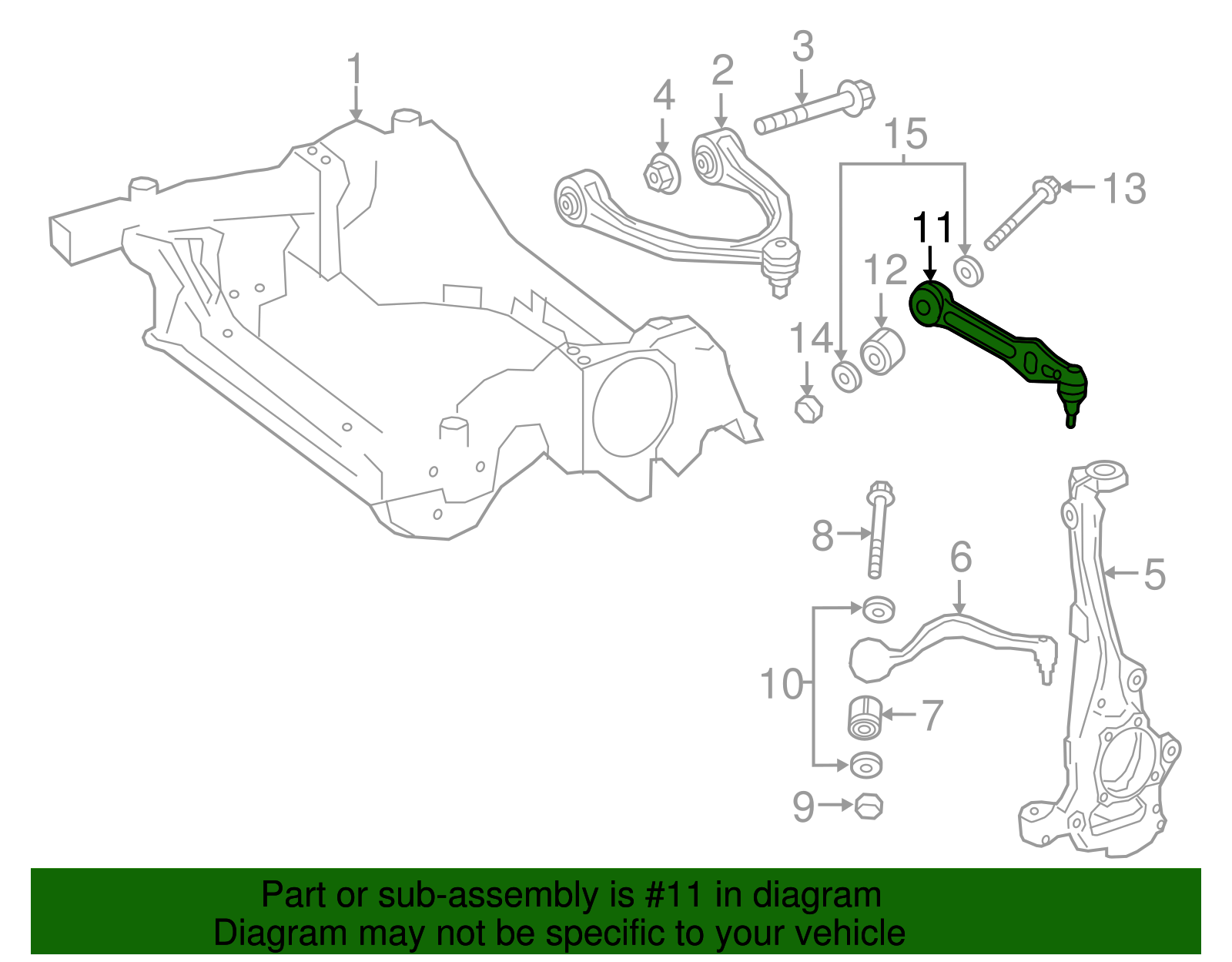 Genuine OEM Lower Control Arm | 205-330-84-03-64 | Fits Select 2016 ...