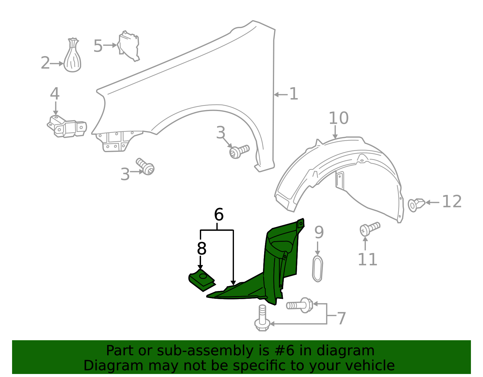 5K0-805-911-G - High-Quality Fender Liner Extension for 2010-2014 ...