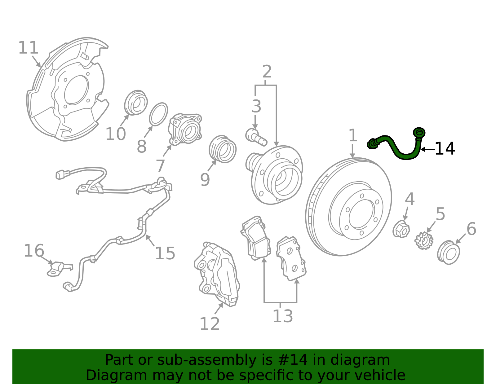 2012-2023 Toyota Tacoma 2012-2023 Toyota Tacoma - Brake Hose 90947 ...