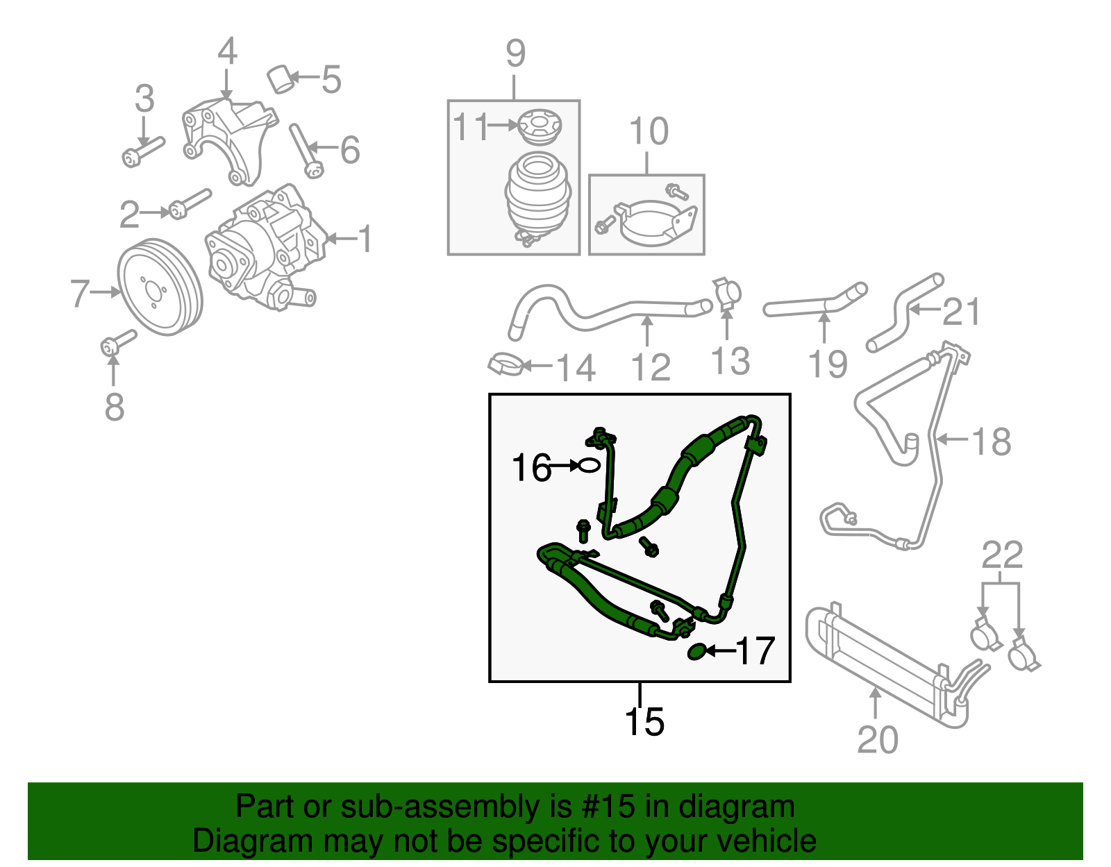 2010-2012 Audi Power Steering Pressure Hose 8K1-422-893-DN | OEM Parts Online