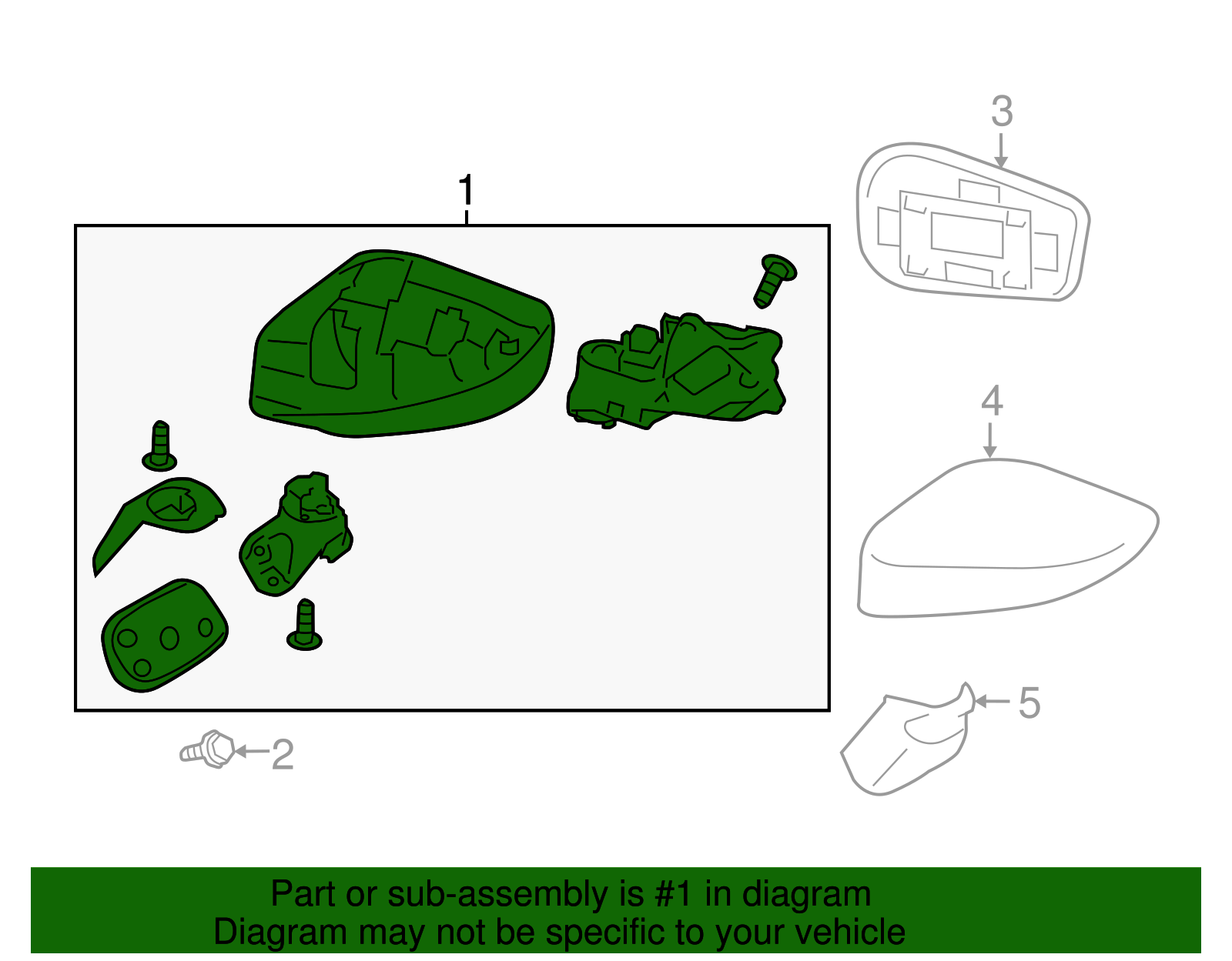 2017-2020 Toyota 86 Mirror Assembly Left SU003-07474 | Toyota Parts Center
