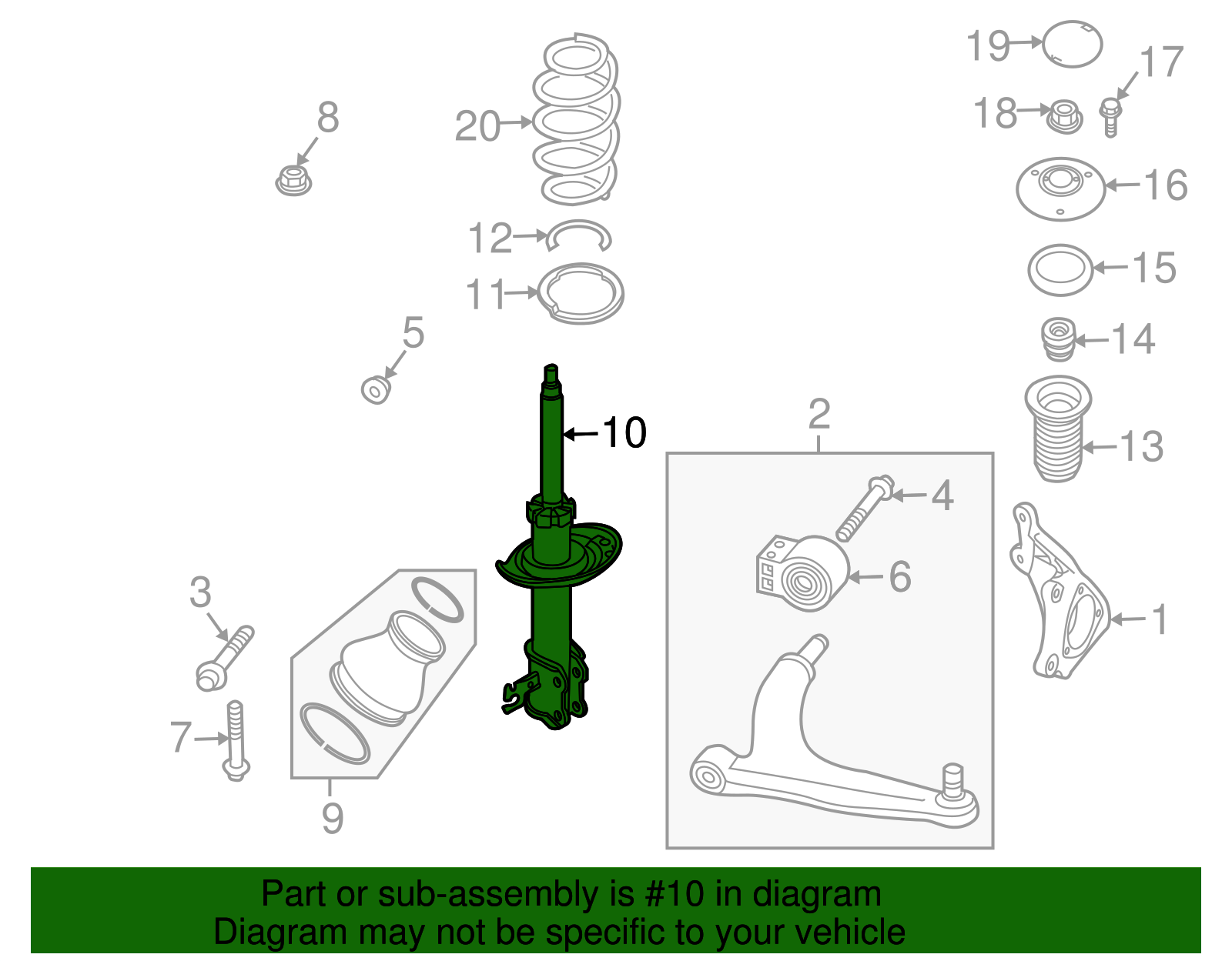 Genuine Strut Std Chassis for 2006-2011 Saab 9-3 | Part# 12773312 ...