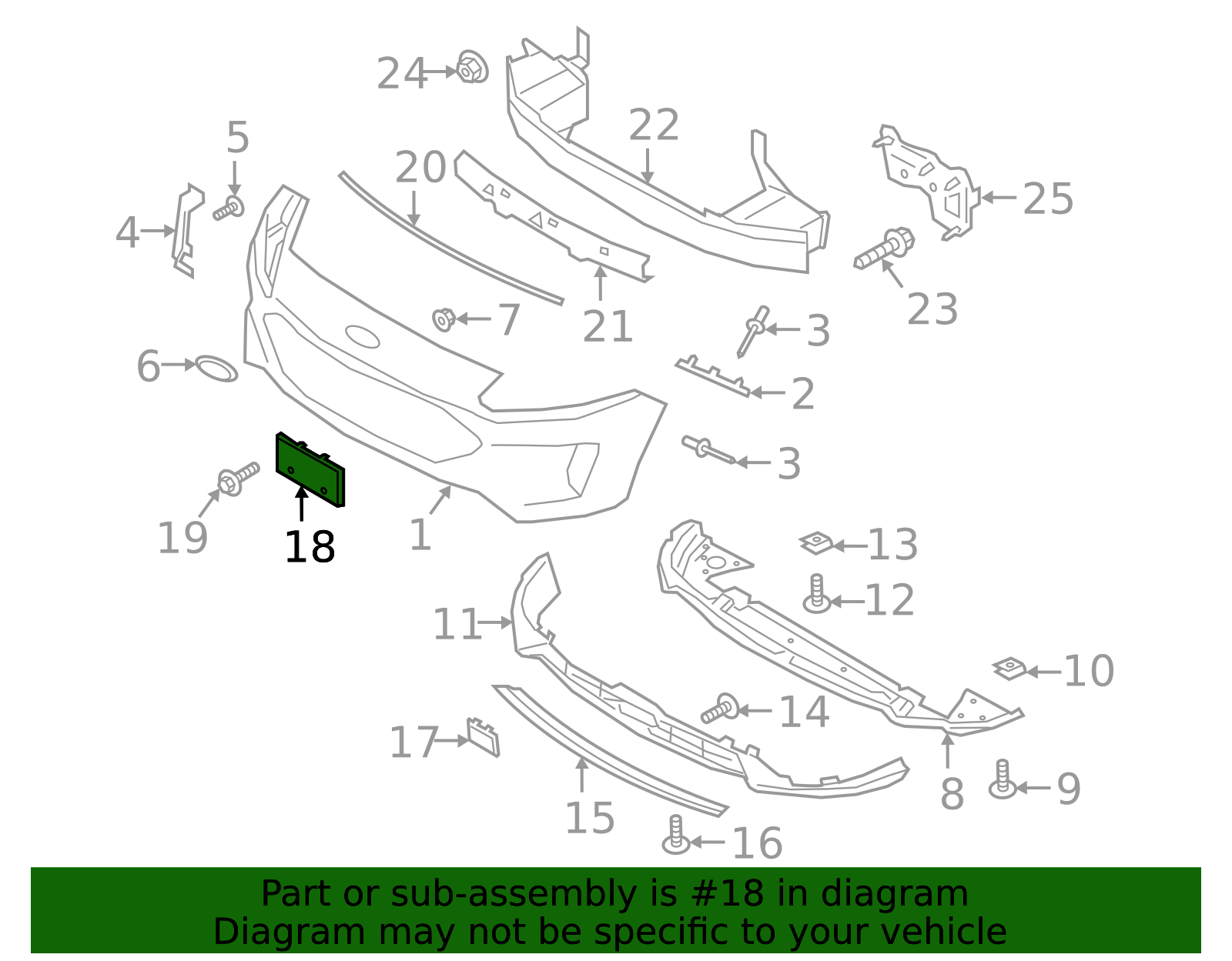 2020-2022 Ford Escape License Plate Bracket LJ6Z-17A385-AB | OEM Parts ...