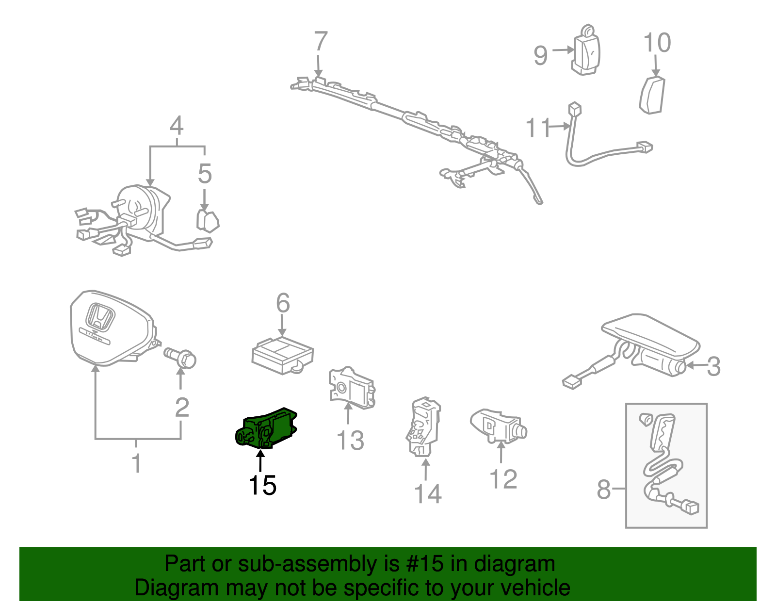 77950-SJC-A03 - Sensor Assembly Roll Rate (Trw) - 2006-2008 Honda ...