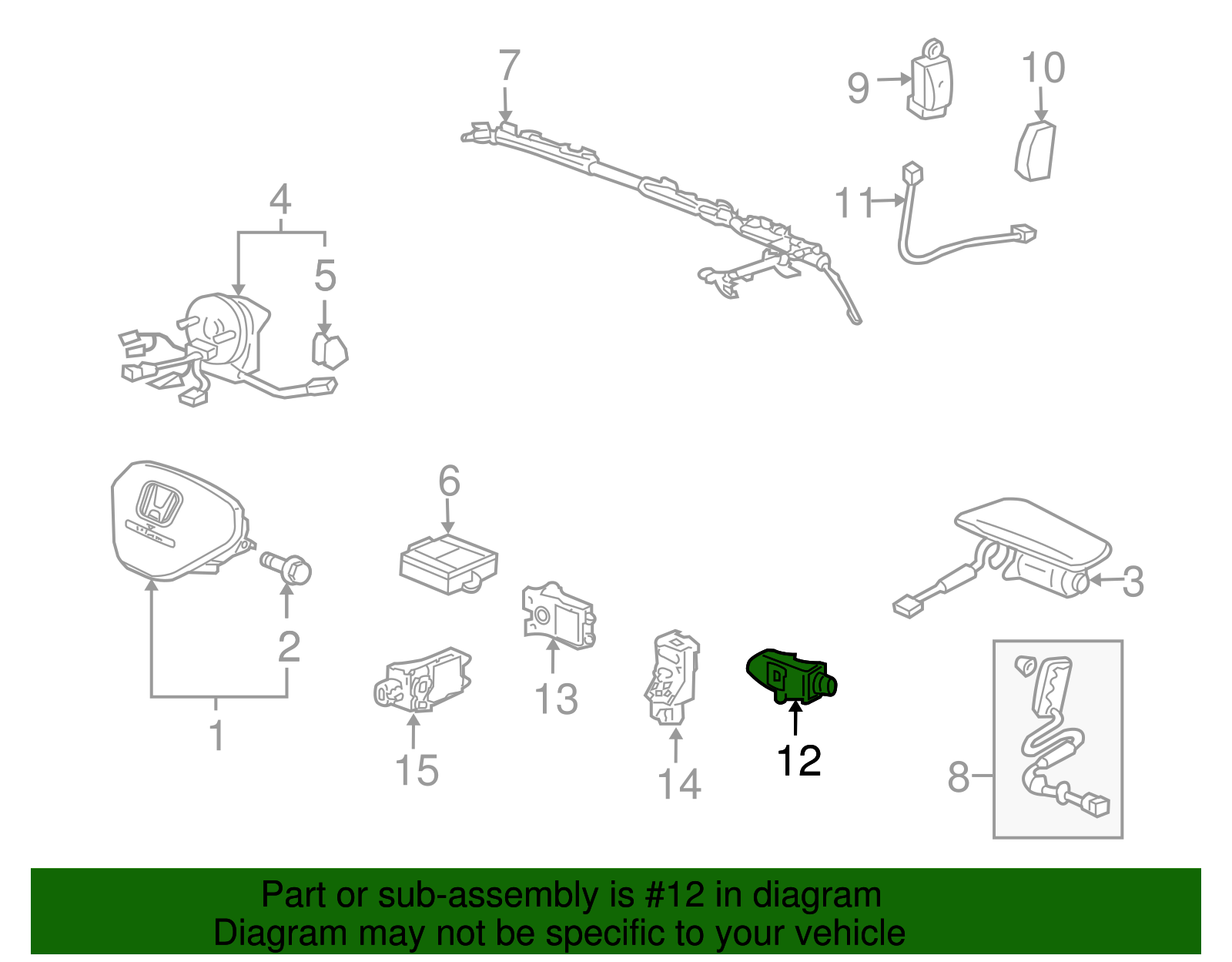 2012-2014 Honda Ridgeline Ft Impact Sensor 77930-SJC-A81 | Cheaper ...