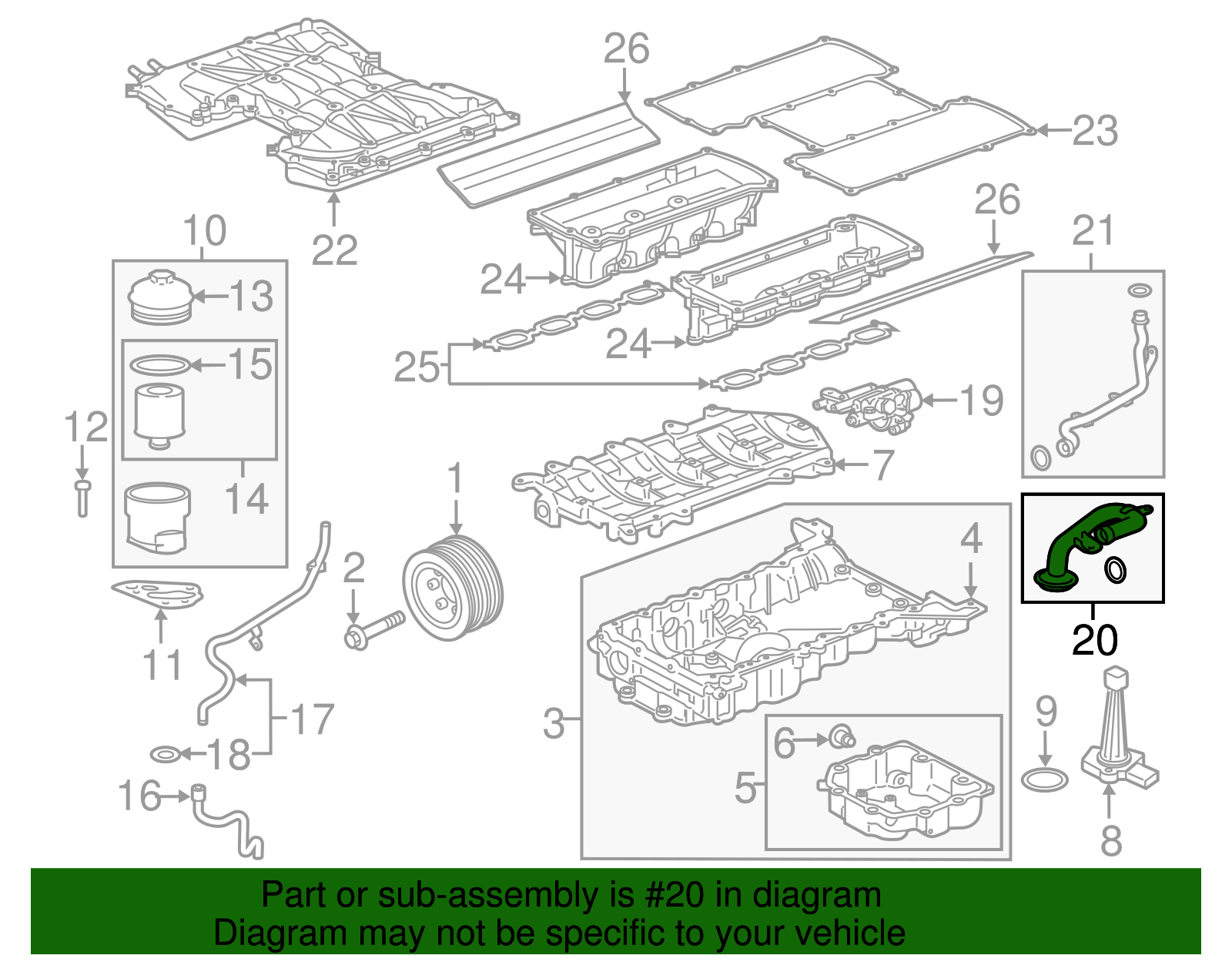 AJ811352 - Oil Pick-Up 2010-2020 Jaguar | Land Leaping Genuine British ...