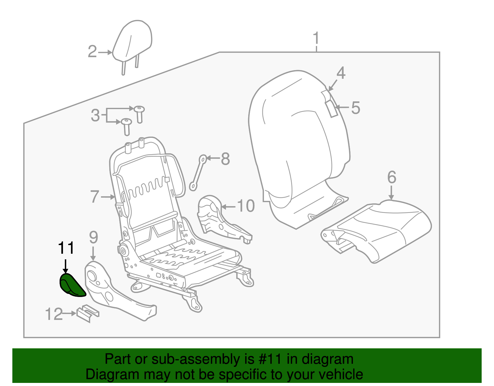 2012-2019 Nissan Recline Handle 87418-1HG0A | Nissan Parts Central