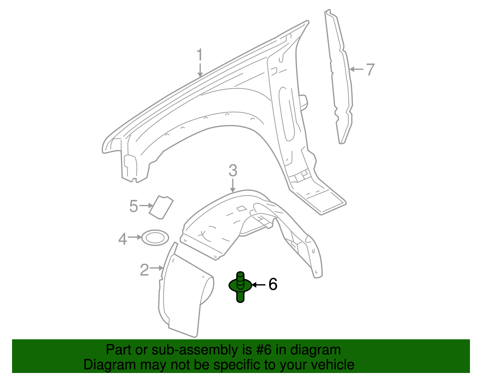 2002-2010 Ford Explorer Fender Liner Retainer W705589-S0 | Ford ...