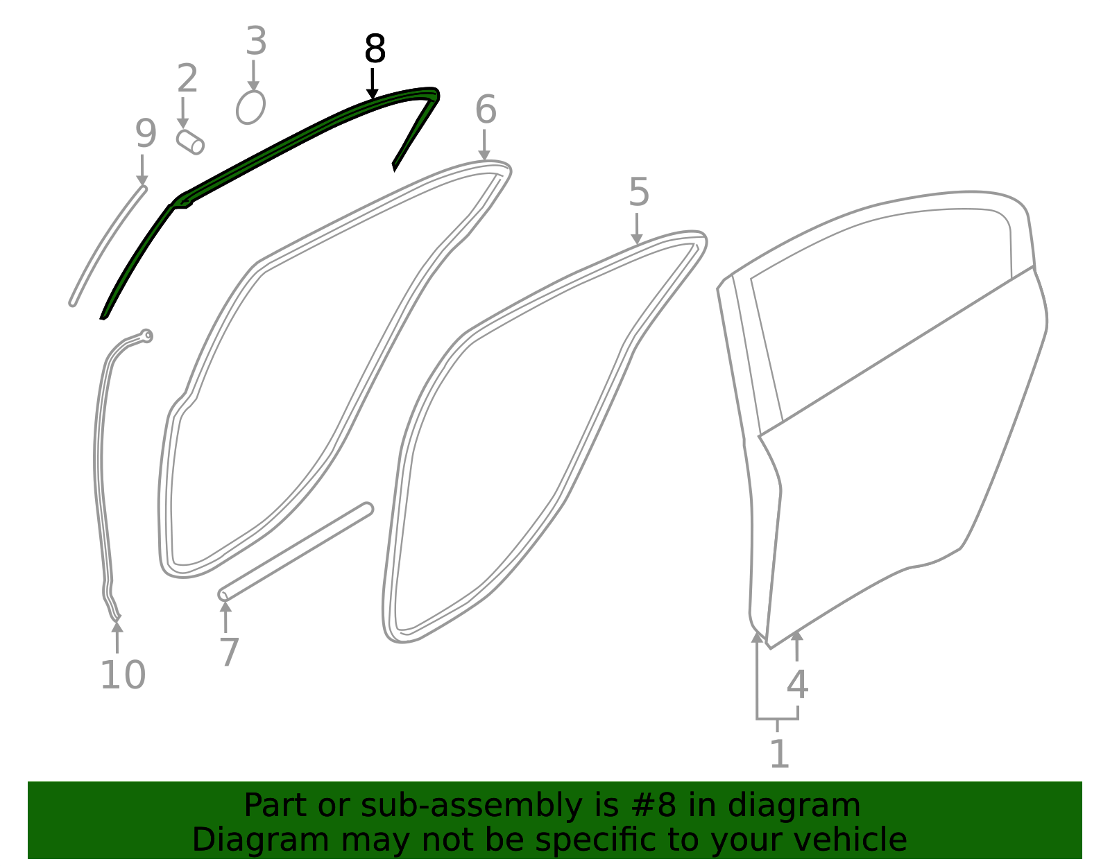 83160-3T000 - Upper Weather-Strip 2015-2017 Kia K900 | Kia.Parts Store