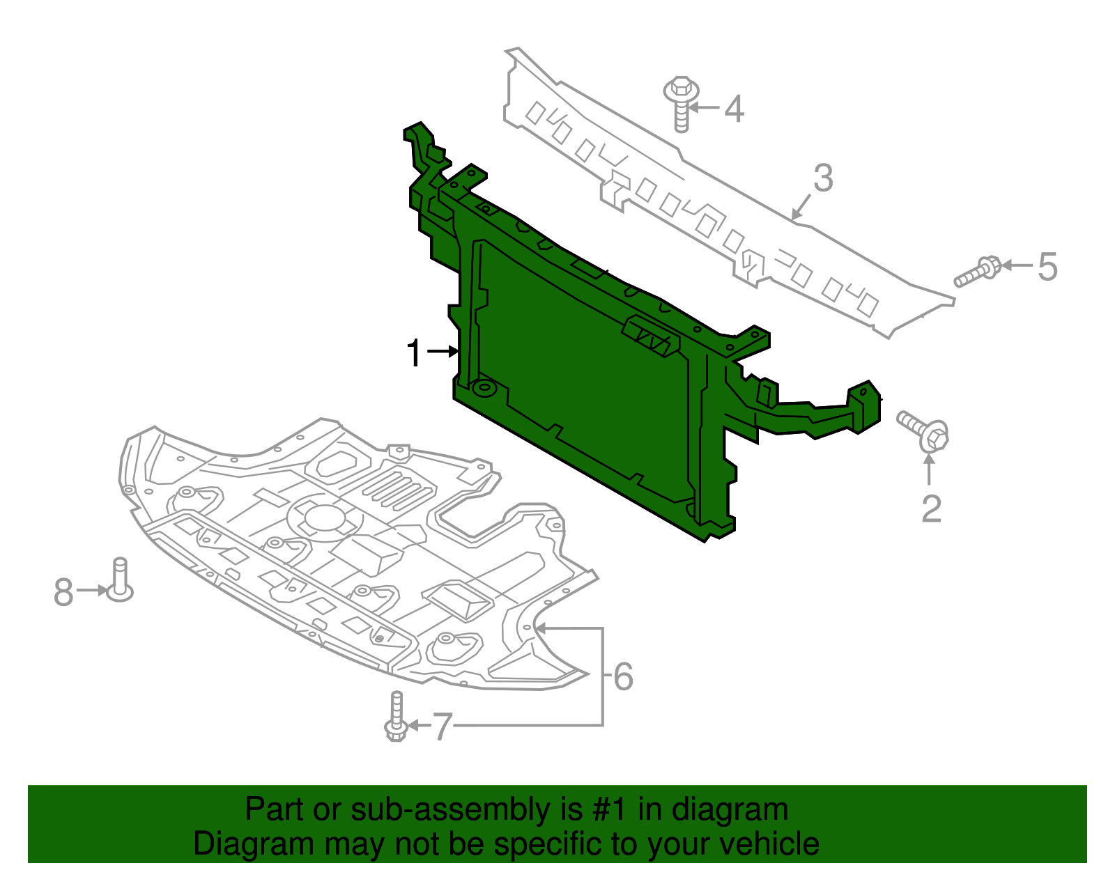 2017-2022 Kia Niro | Radiator Support | 64101-G5000 | Kia Auto Parts
