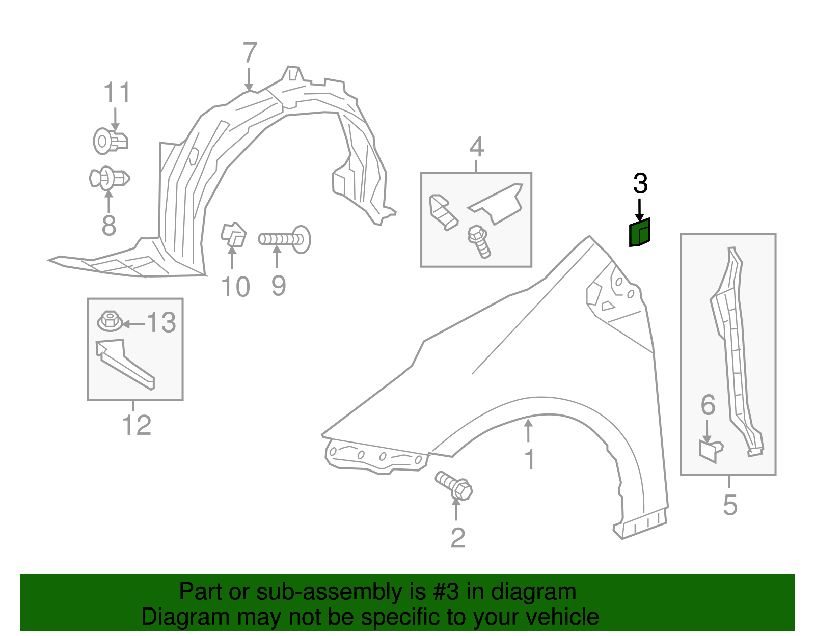 2015-2025 Toyota Fender Seal 53882-33060 | Toyota Parts Center