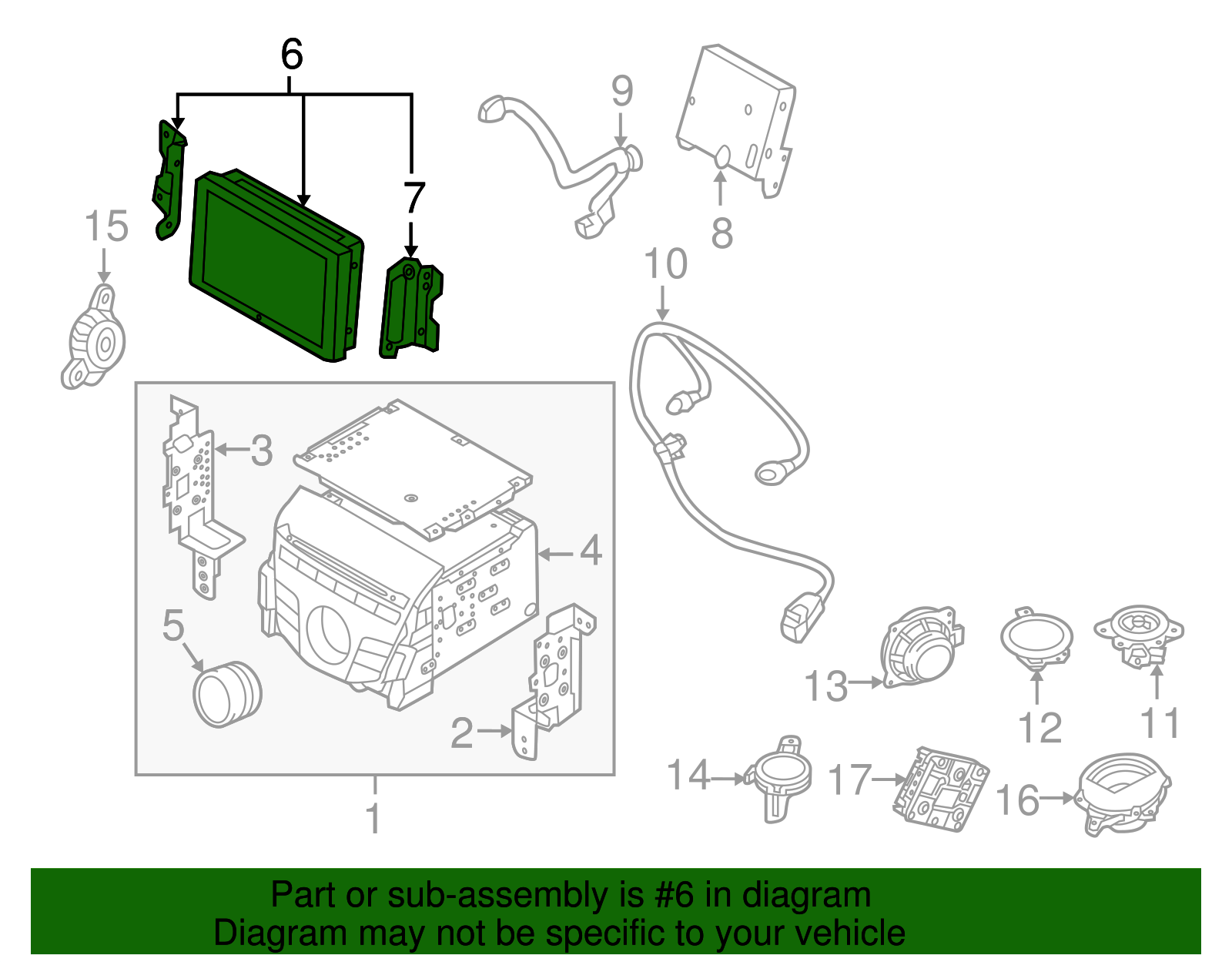 Hyundai - 96525-3V531 - Display Unit - 2015-2017 Hyundai Azera | OEM ...