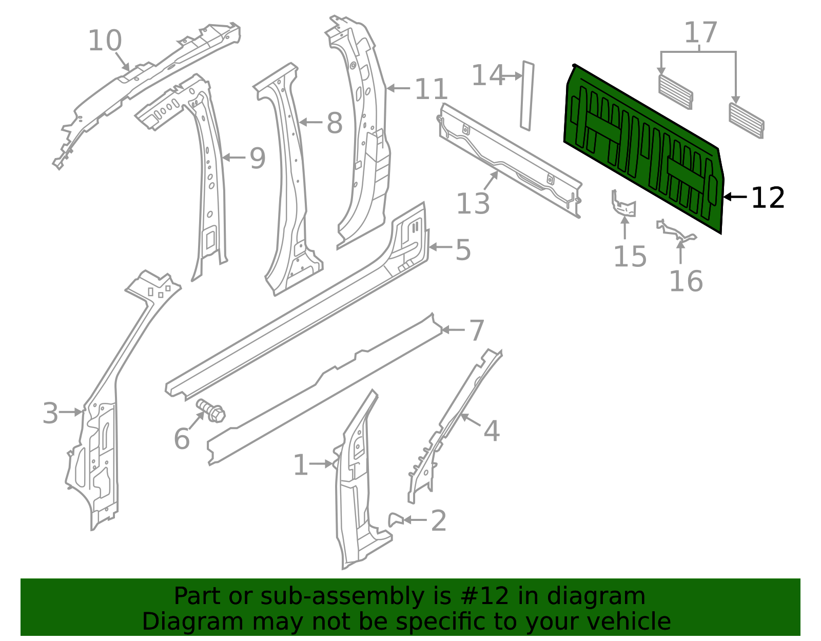 KB3Z-2640300-A - Back Panel 2019-2023 Ford Ranger | Direct Factory Parts