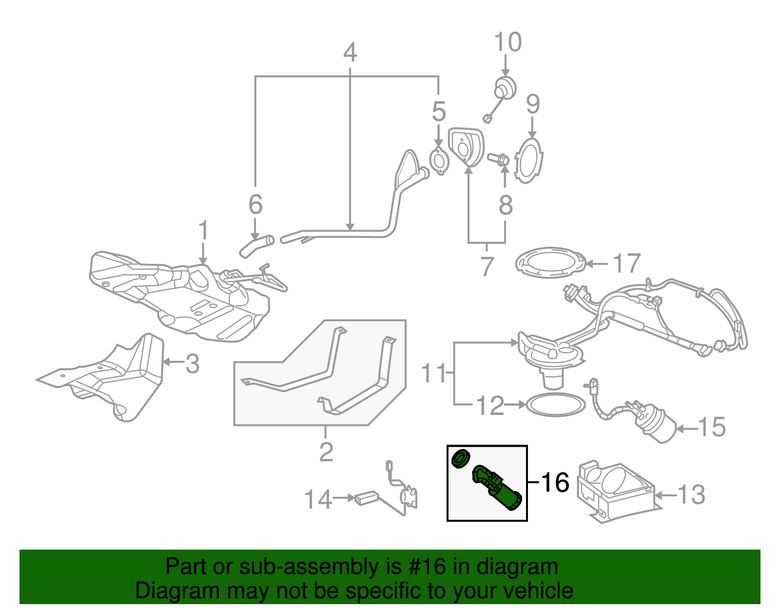2009-2010 GM Fuel Pump Module Assembly without Fuel Level Sensor, with ...