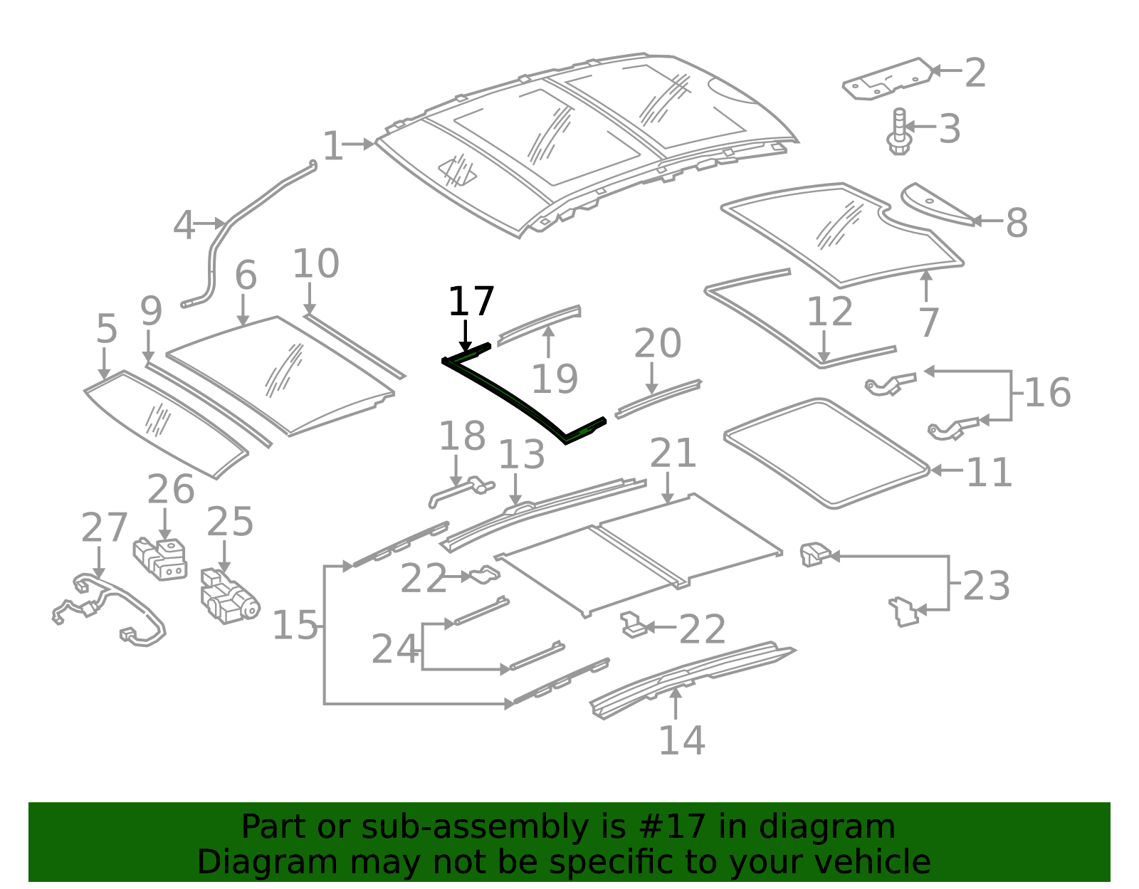 Genuine OEM Sunroof Deflector | 212-784-00-00 | Fits Select 2010-2016 ...