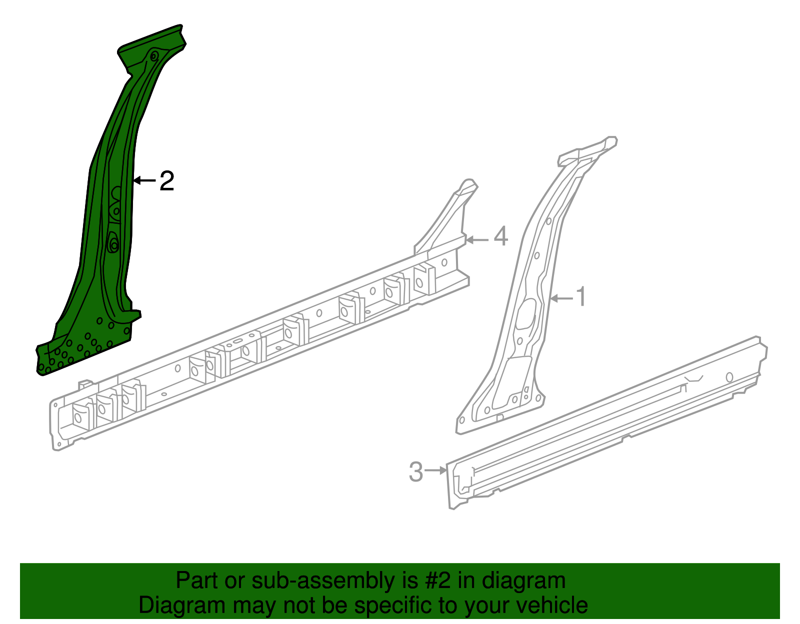2016-2025 Chevrolet Malibu Driver Side Center Pillar Outer Panel ...