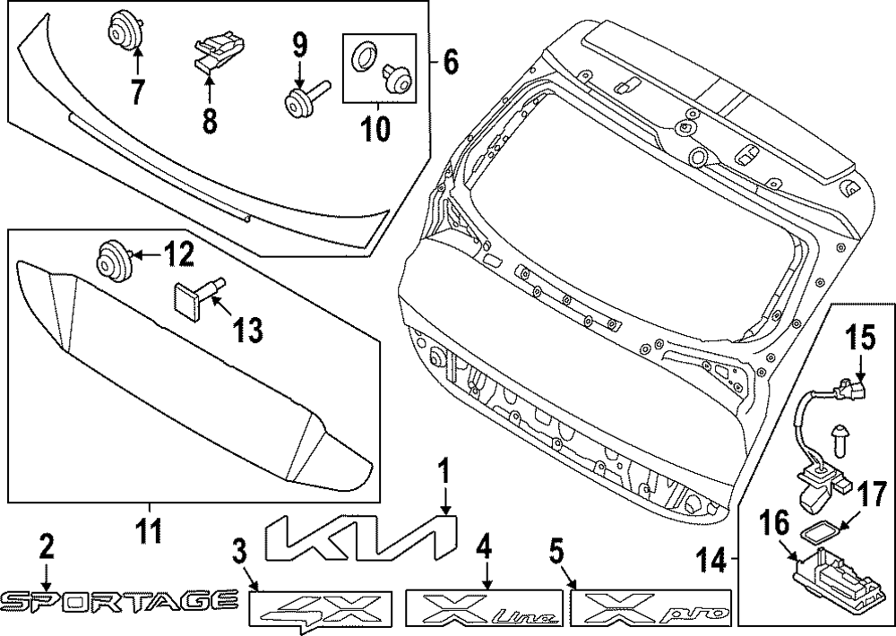 87370-P1010 - Lower Molding 2023-2025 Kia Sportage | Kia.Parts Store