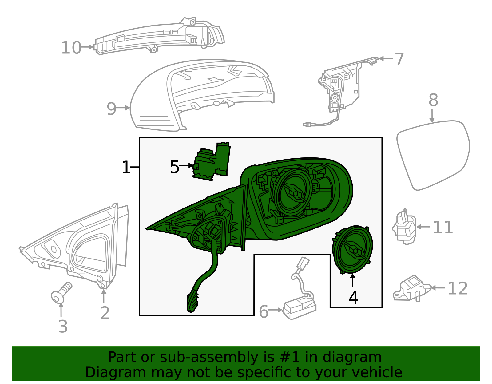 213-810-45-01 - Mirror Assembly - Left, Front Left 2017-2023 Mercedes ...