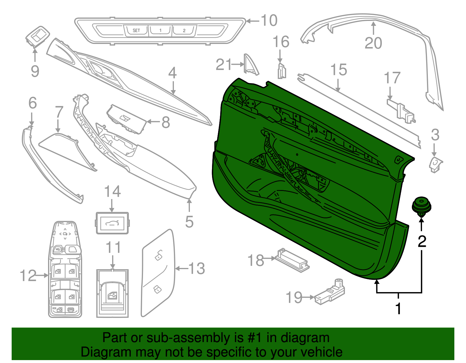 2021-2023 BMW Door Trim Panel 51-41-5-A29-282 | BMW Parts Online Hub