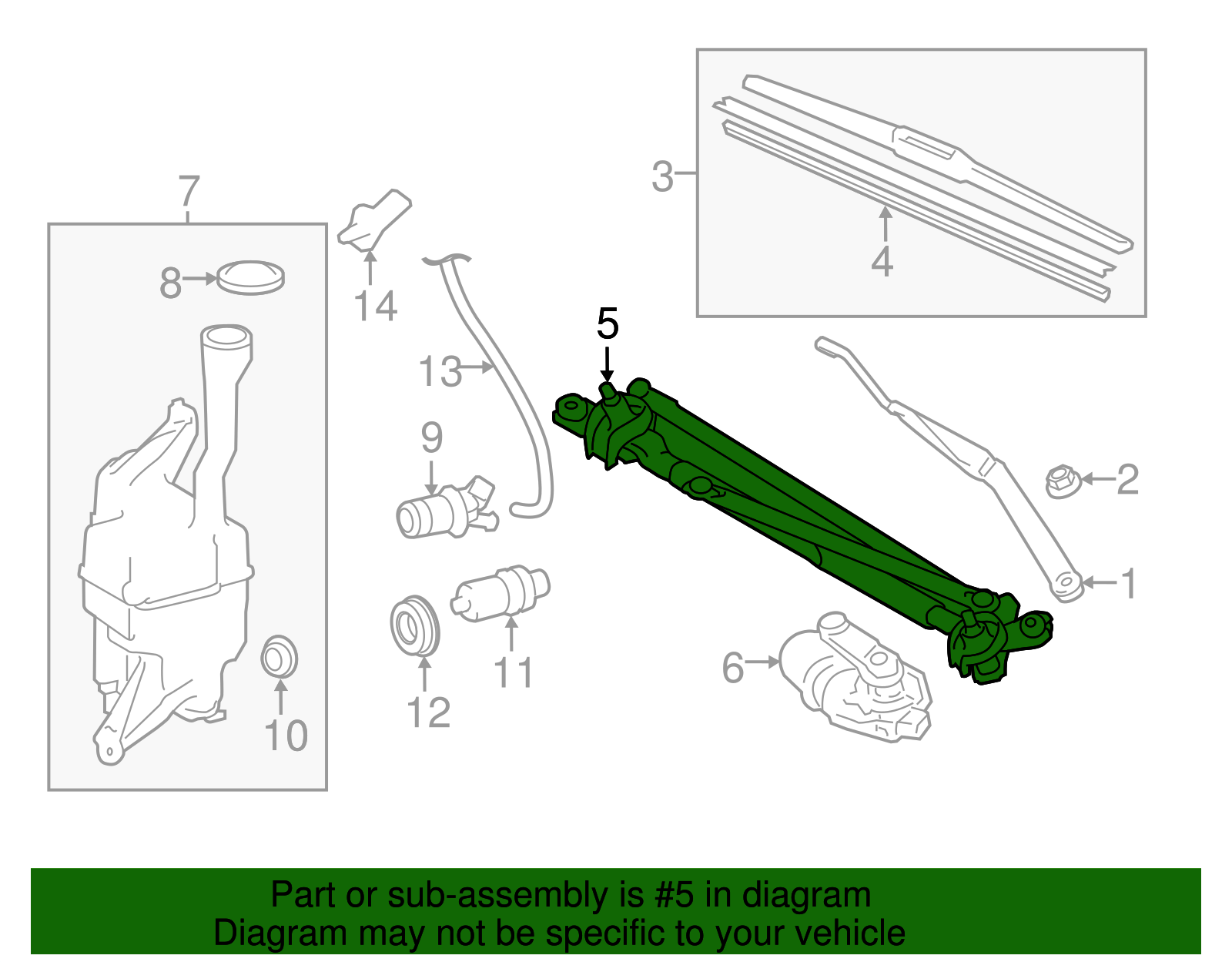 2012-2017 Toyota Camry Wiper Transmission 85150-06120 | Toyota Parts Center