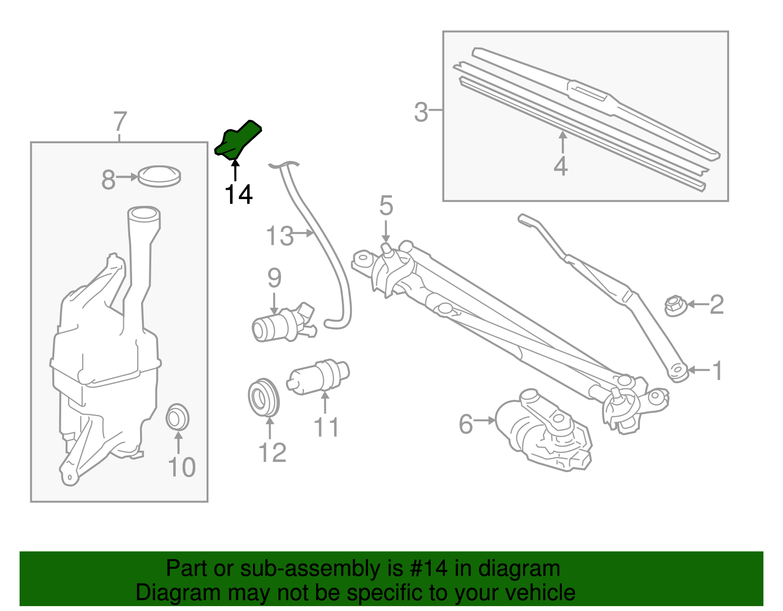 Genuine Toyota Windshield Washer Nozzle (Front) part# 85381-30150 for ...