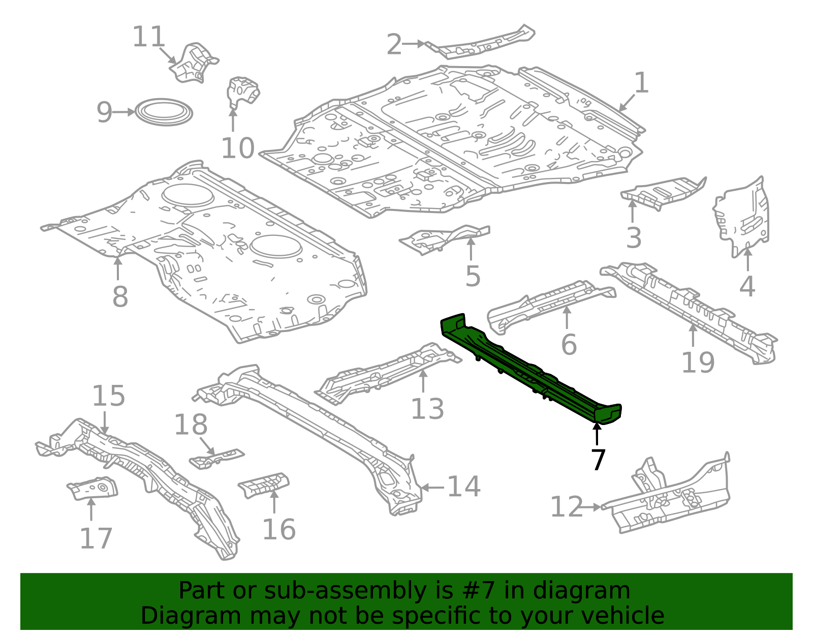 2024-2025 Toyota Floor Cross-Member 57606-60310 | OEM Parts Online