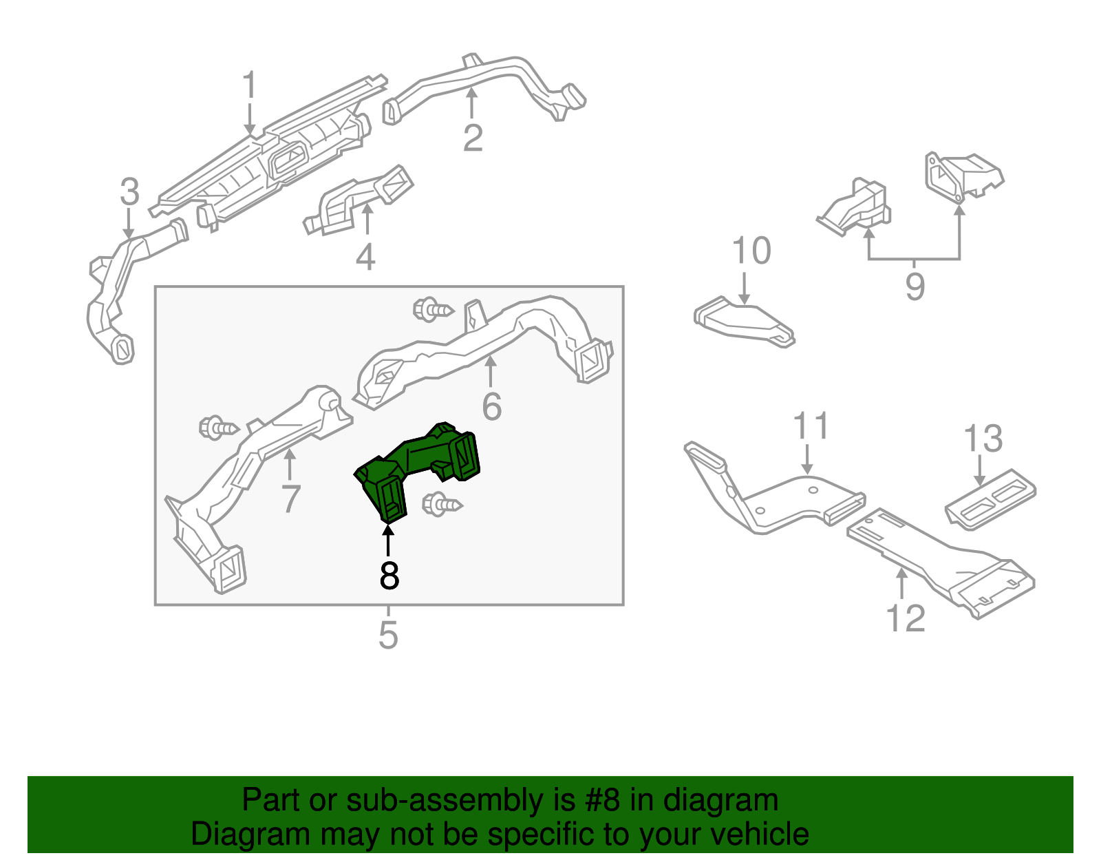 2017-2019 Nissan Armada Center Duct 27860-1LA1A | Bill Kay Nissan Parts