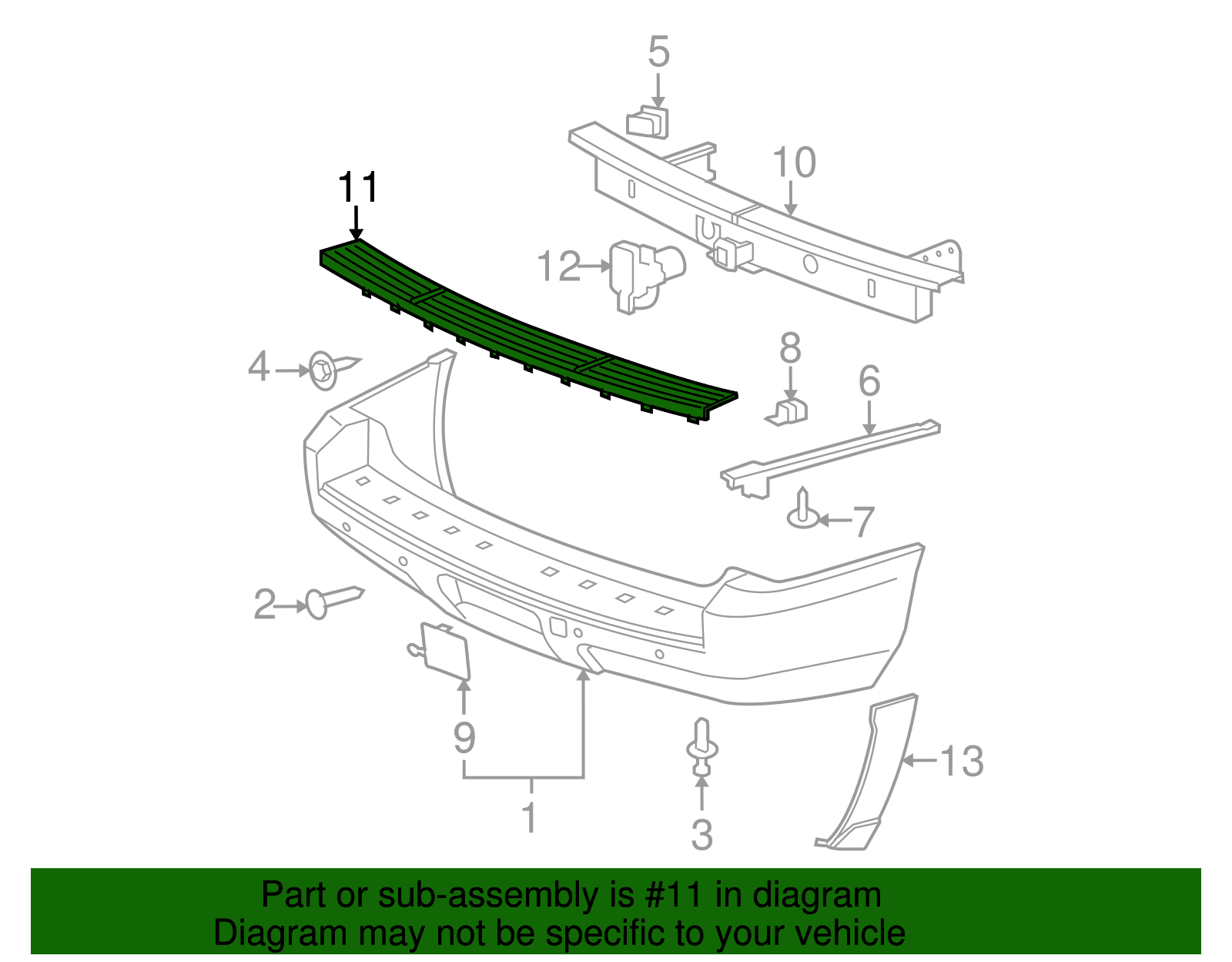 2007-2014 GM Rear Bumper Step Pad 15203817 | Capital Chevy Parts