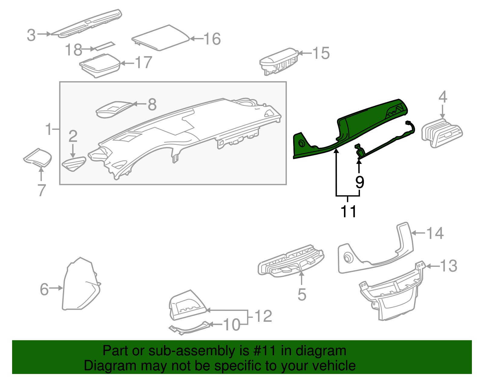 2019-2020 Cadillac CT6 Applique Panel 84196882 | Shop Matick Buick GMC